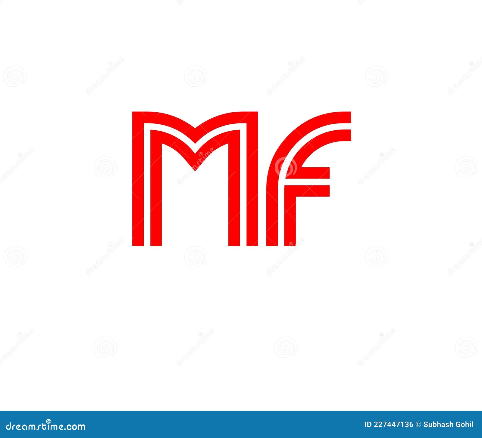 Mf logo design stock illustration. Illustration of logo - 227447136