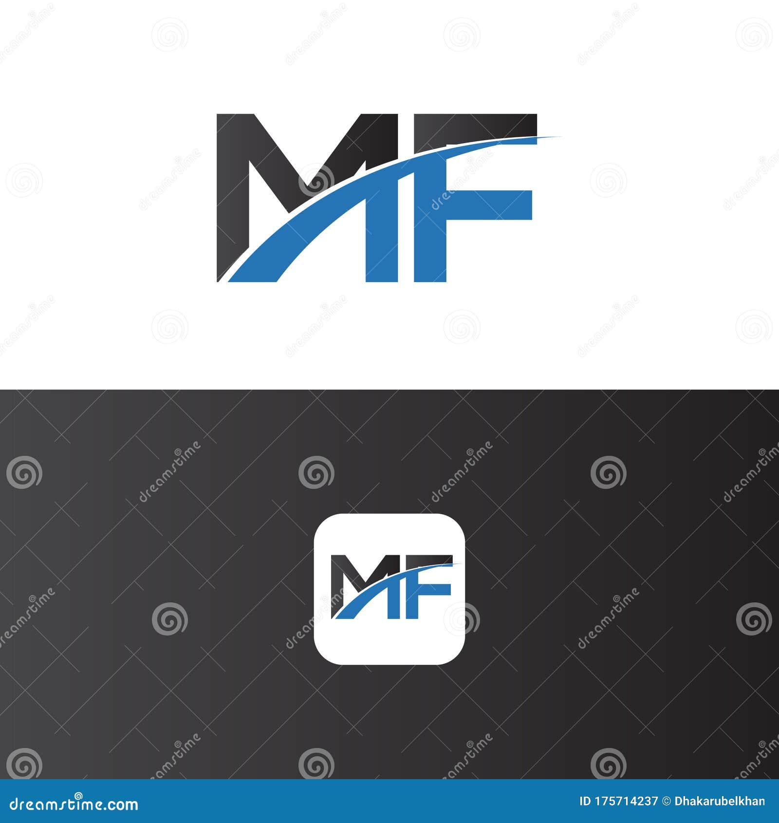 MF Logo Letter Design Template Element Stock Vector - Illustration of ...
