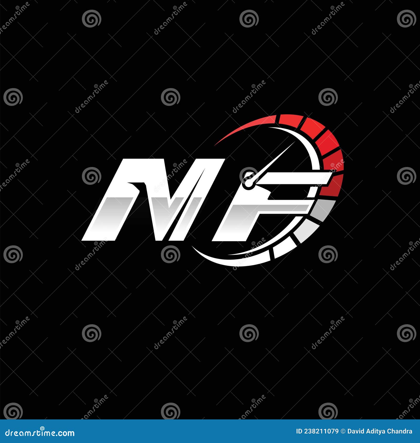 MF Logo Letter Speed Meter Racing Style Stock Vector - Illustration of ...