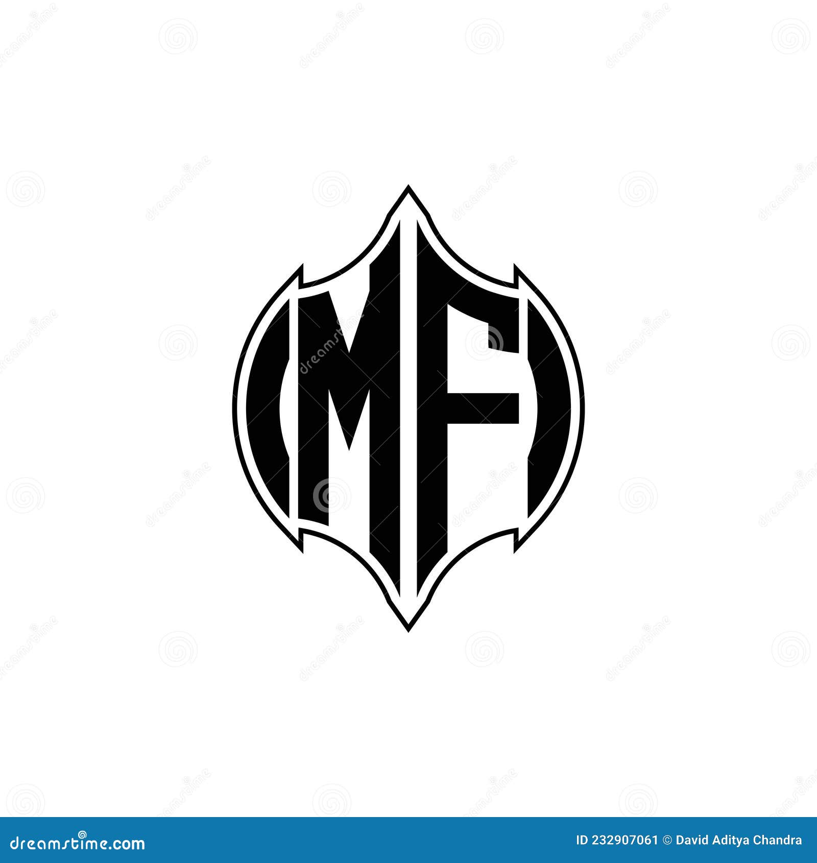 MF Logo Monogram Geometric Shield Shape Style Stock Vector ...