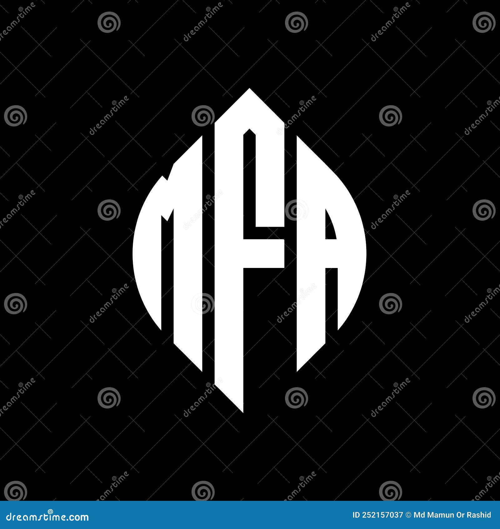 MFA Circle Letter Logo Design with Circle and Ellipse Shape. MFA ...