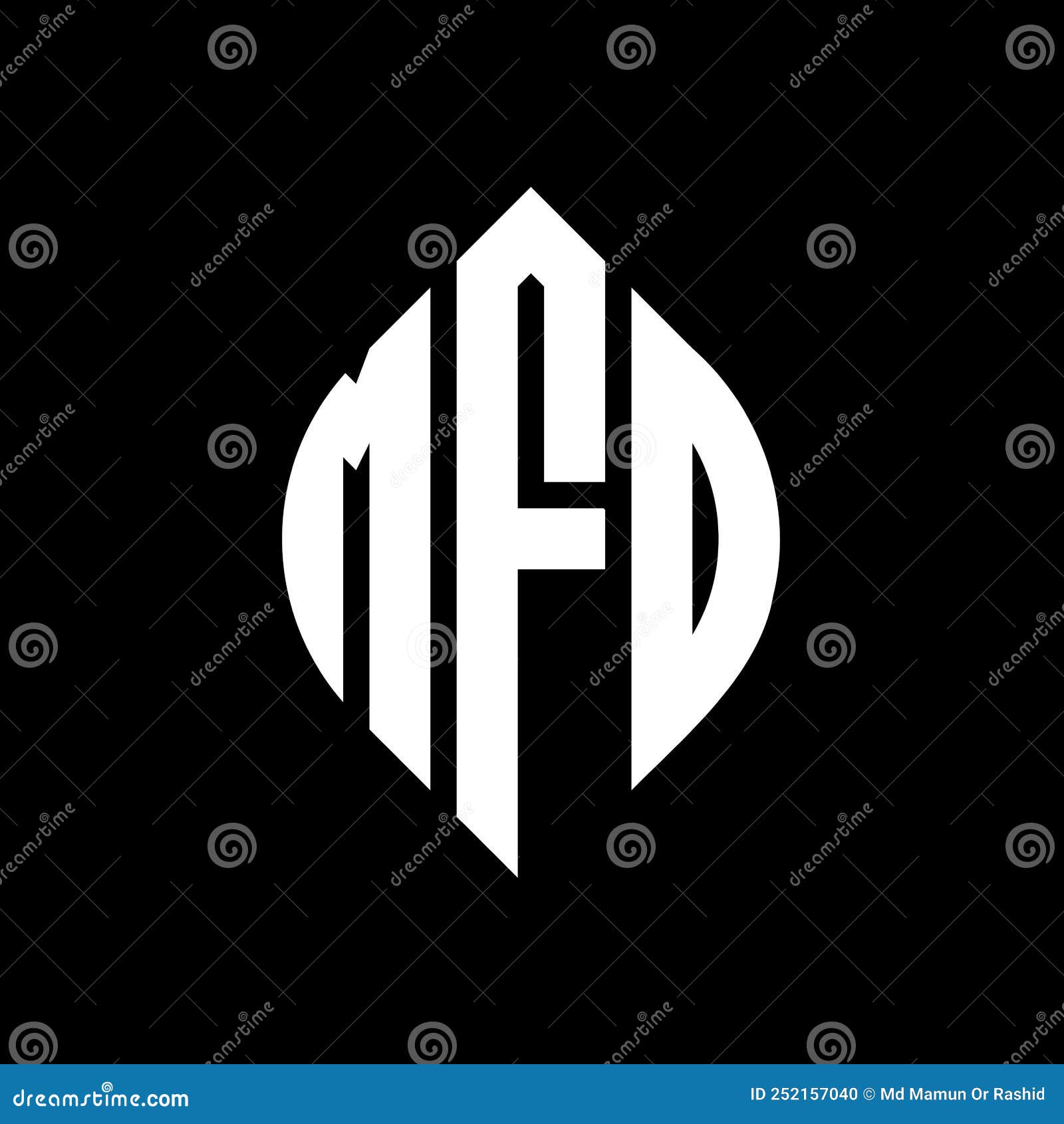 MFD Circle Letter Logo Design with Circle and Ellipse Shape. MFD ...