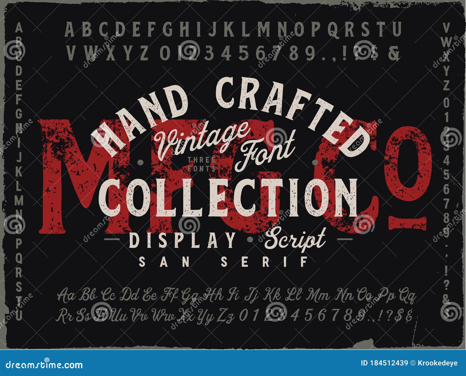 MFG Co. Hand Drawn Vintage Font Collection. Three Different Fonts ... MFG Co. Hand Drawn Vintage Font Collection. Three Different Fonts ...