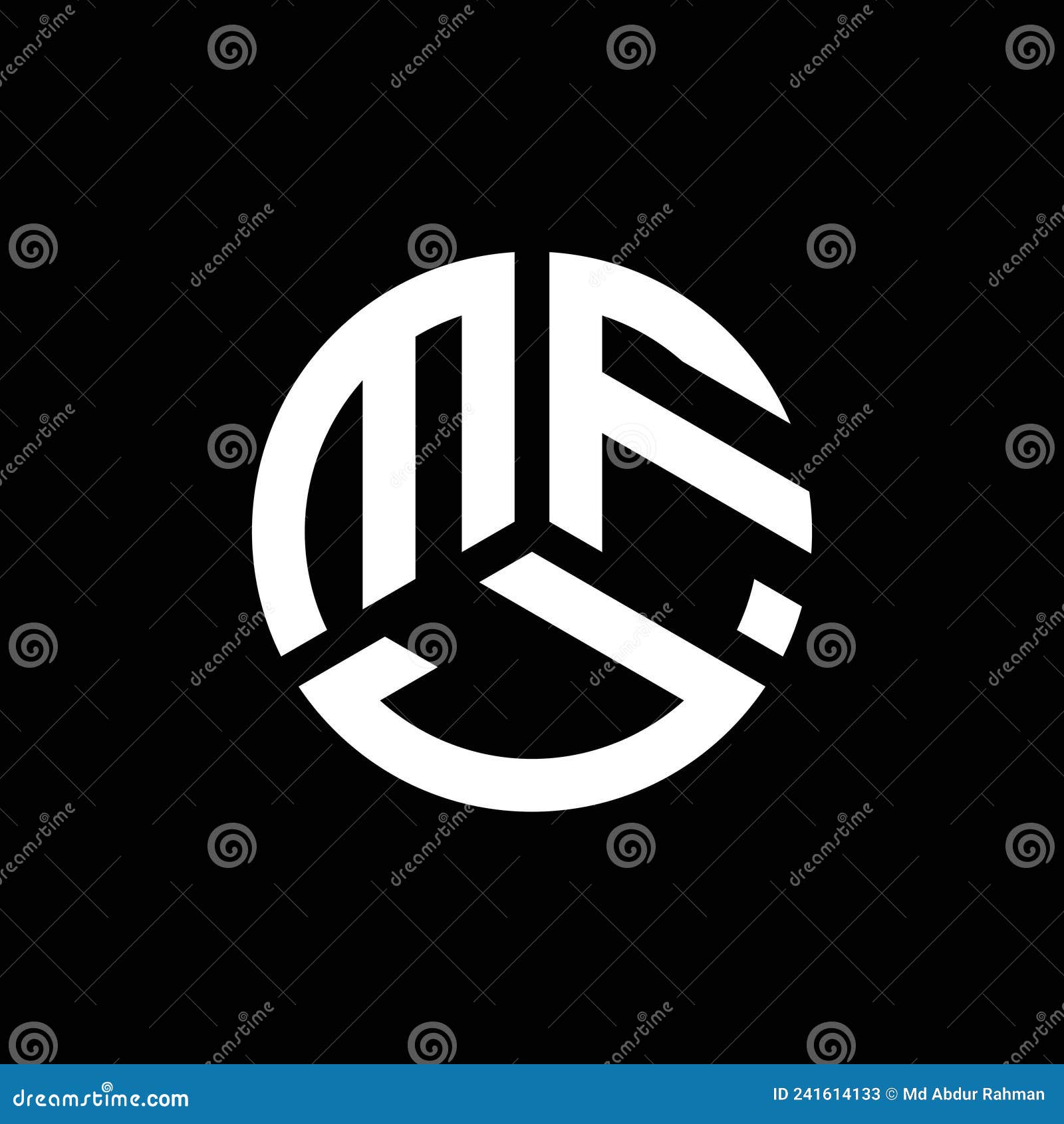 MFJ Letter Logo Design on Black Background. MFJ Creative Initials ...