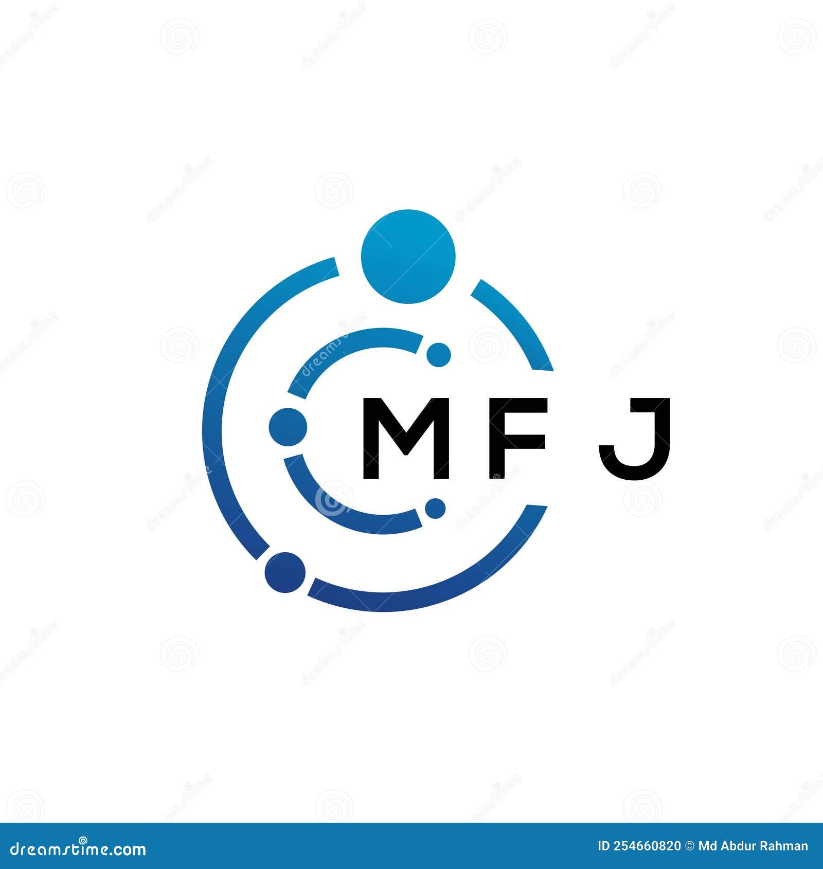 MFJ Letter Technology Logo Design on White Background. MFJ Creative ...