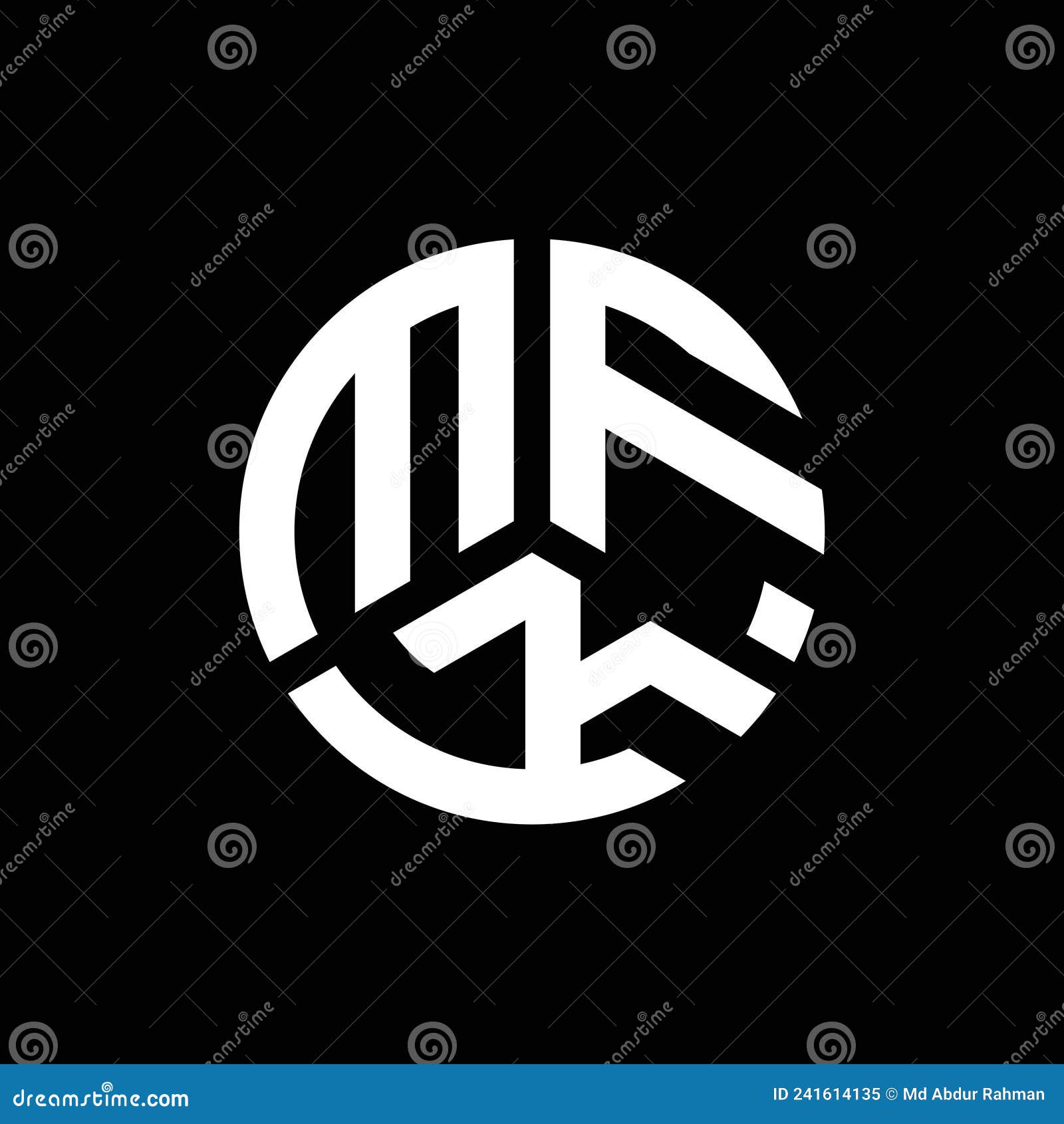 MFK Letter Logo Design on Black Background. MFK Creative Initials ...