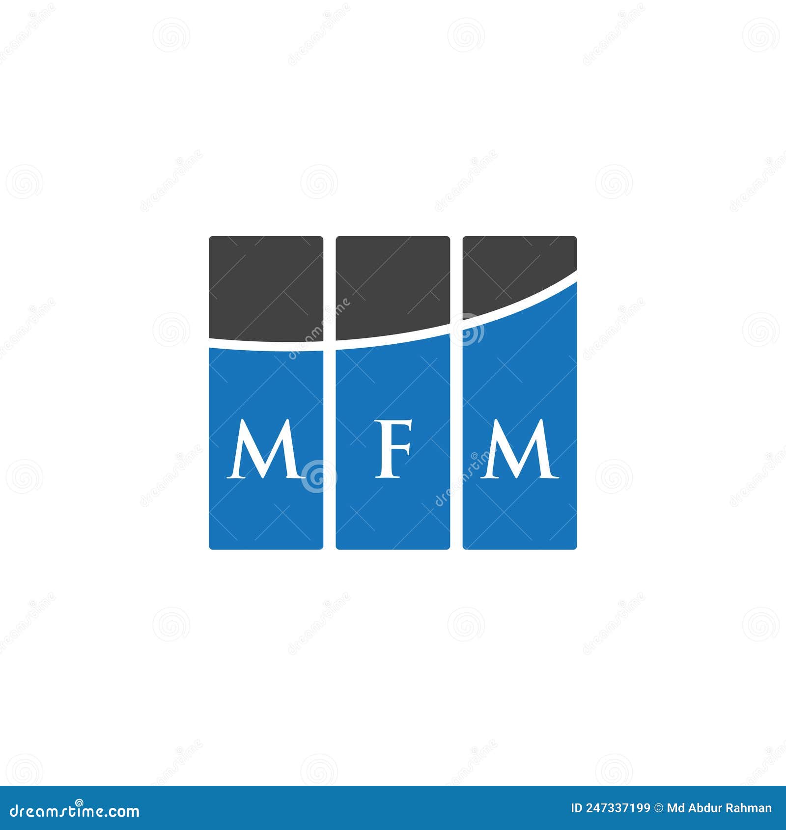 MFM Letter Logo Design on WHITE Background. MFM Creative Initials ...