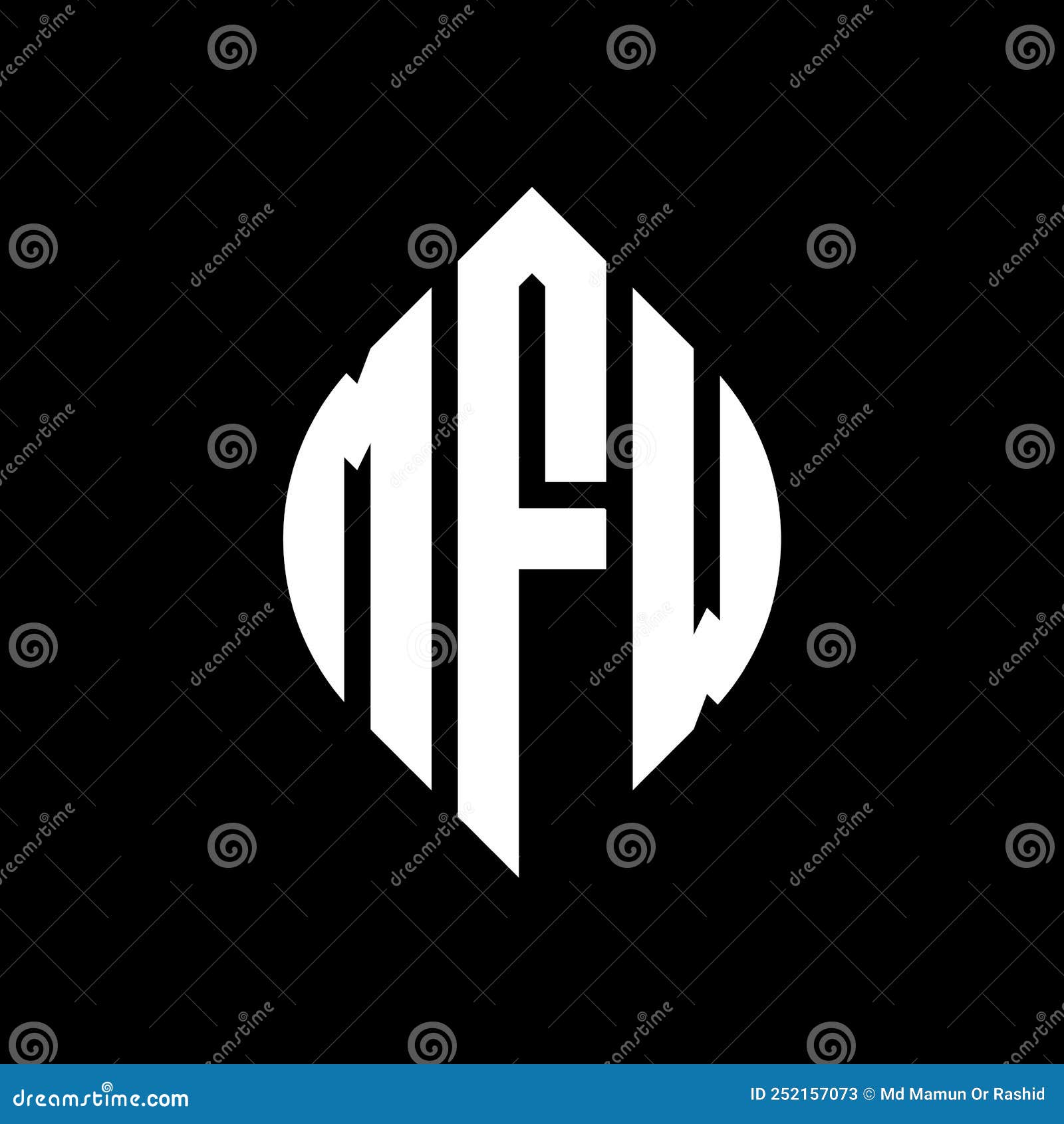 MFW Circle Letter Logo Design with Circle and Ellipse Shape. MFW ...