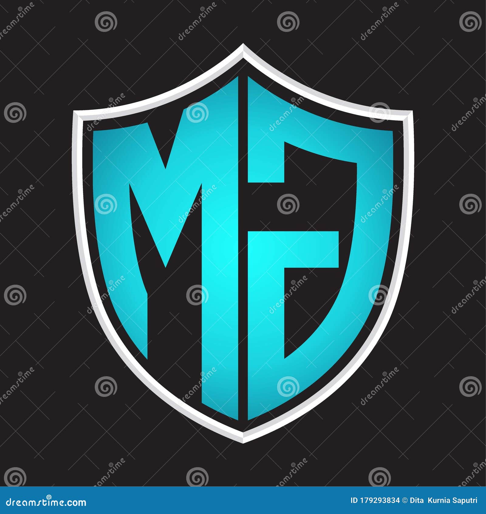 MG Logo Monogram with Shield Shape Isolated Blue Colors on Outline ...