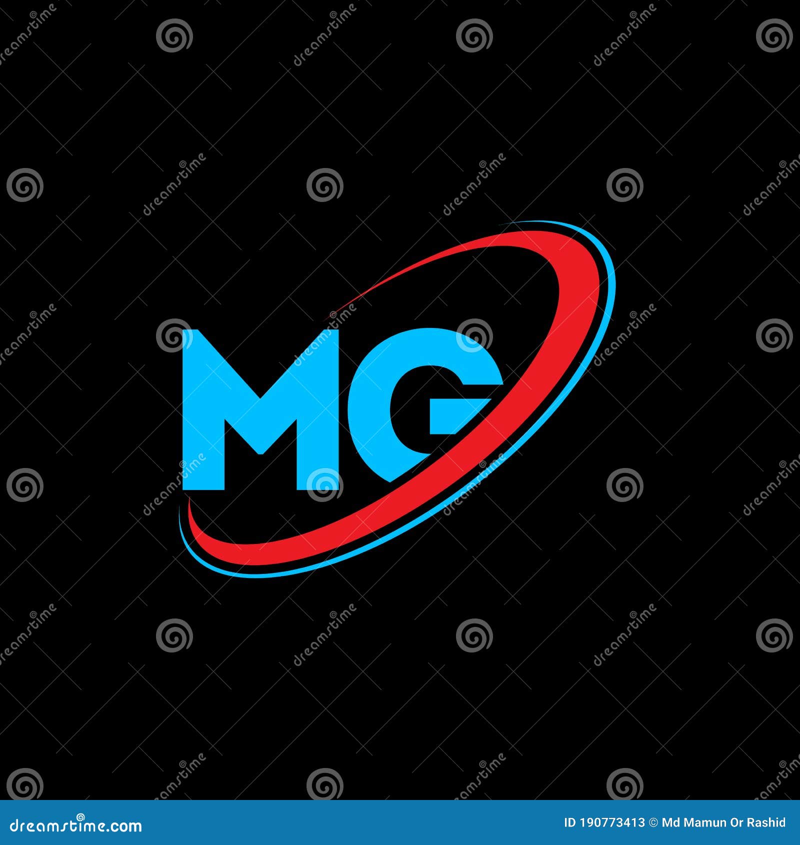 MG M G Letter Logo Design. Initial Letter MG Linked Circle Uppercase ...