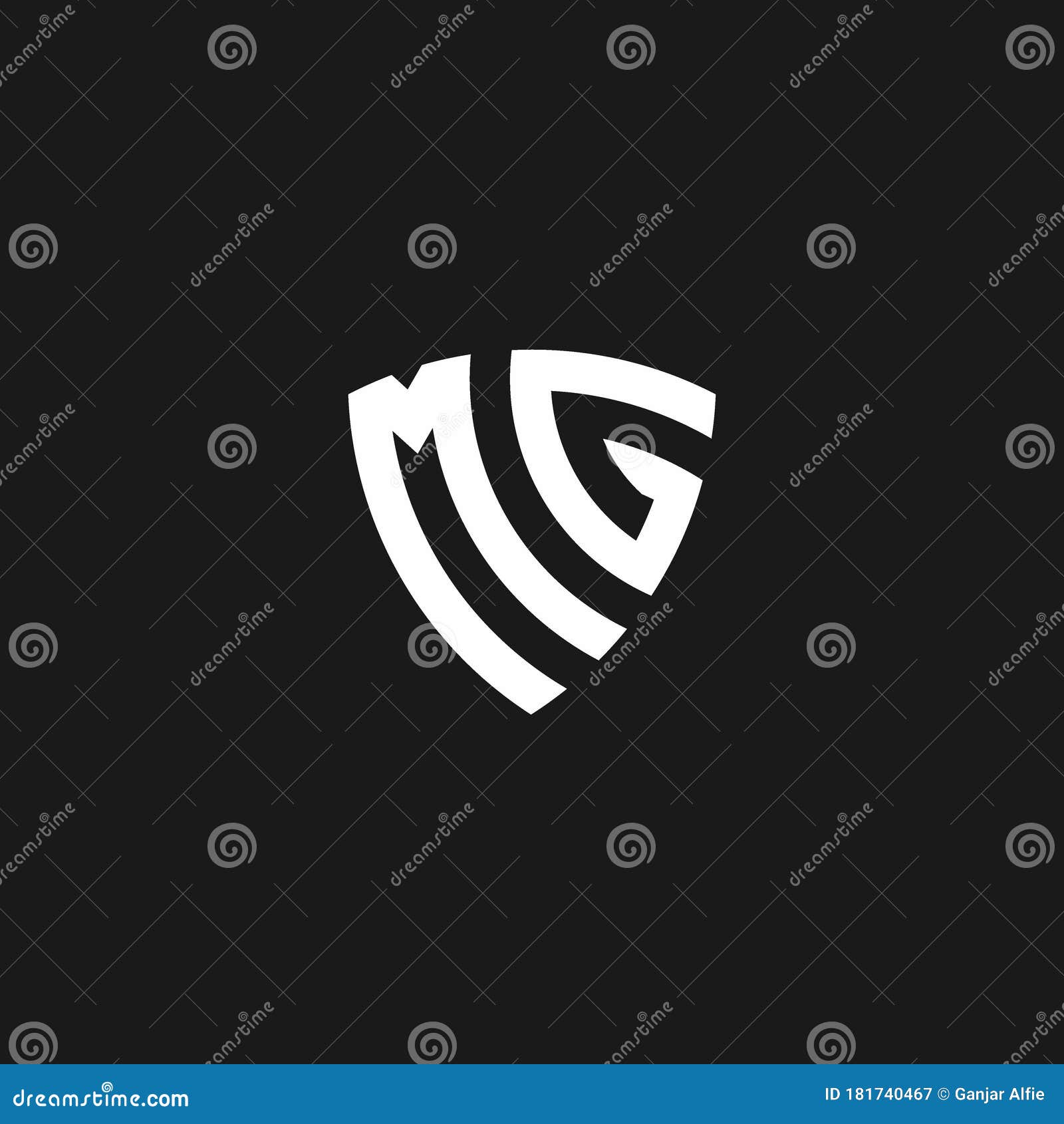 MG Monogram Logo with Shield Shape Stock Vector - Illustration of ...