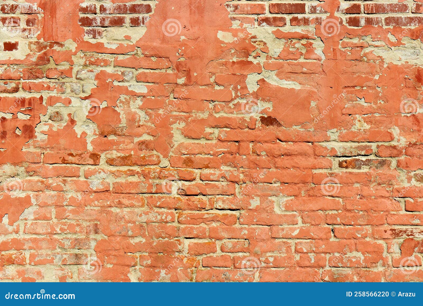 An Old Brick Wall Pattern Partially Covered with Plaster Stock Photo ...