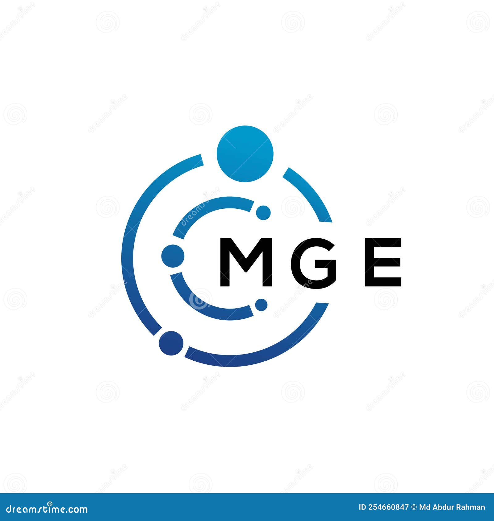 MGE Letter Technology Logo Design on White Background. MGE Creative ...