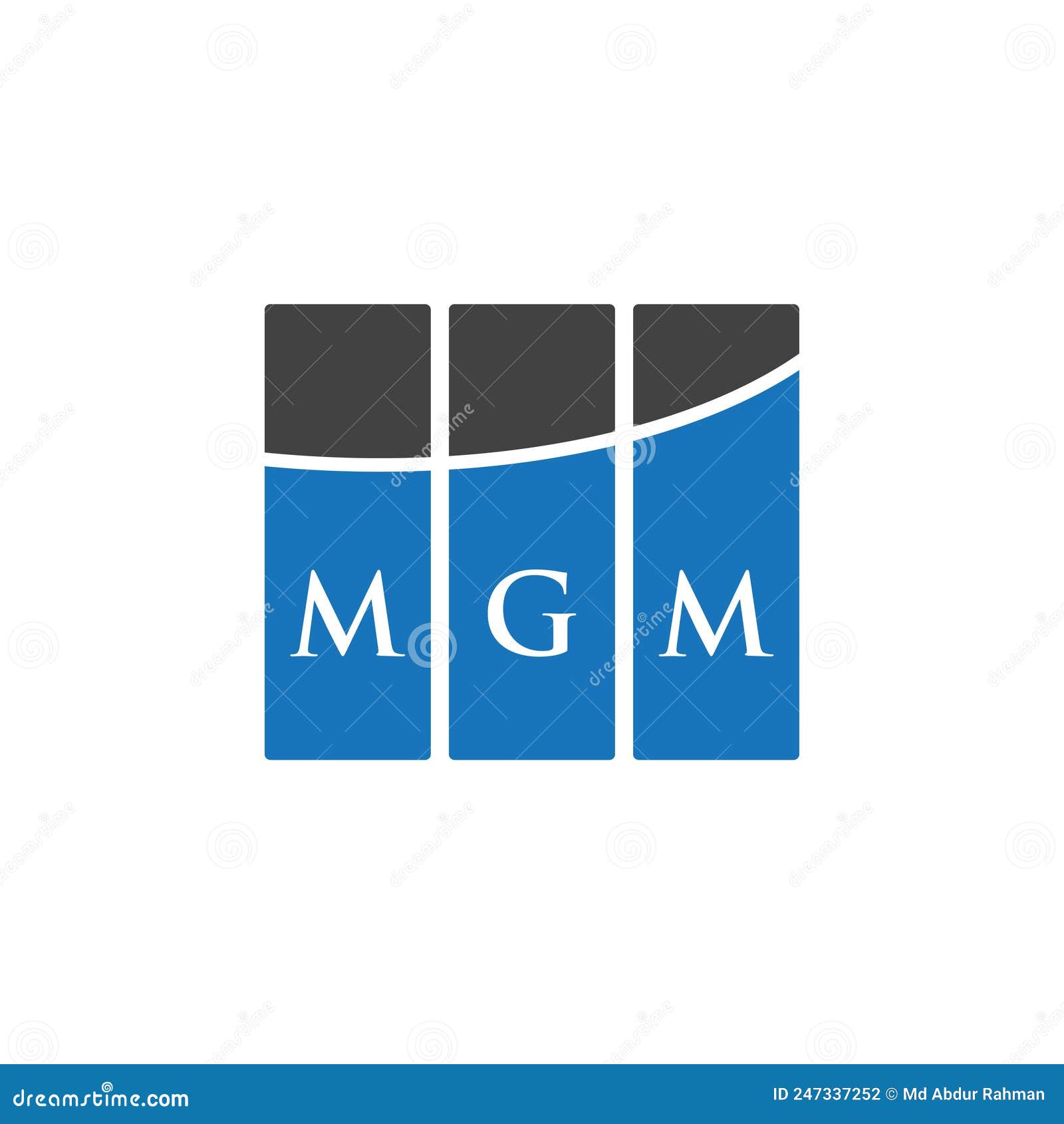 MGM Letter Logo Design on WHITE Background. MGM Creative Initials ...