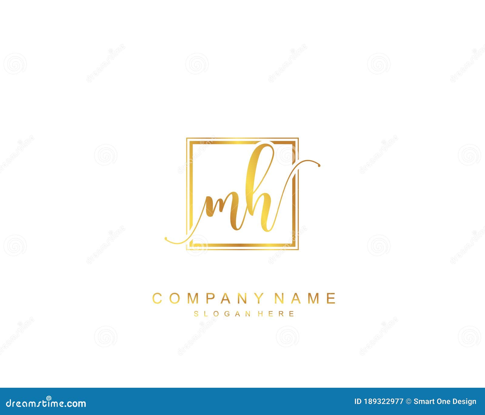 Initial MH Signature Logo Template Vector Stock Vector - Illustration ...