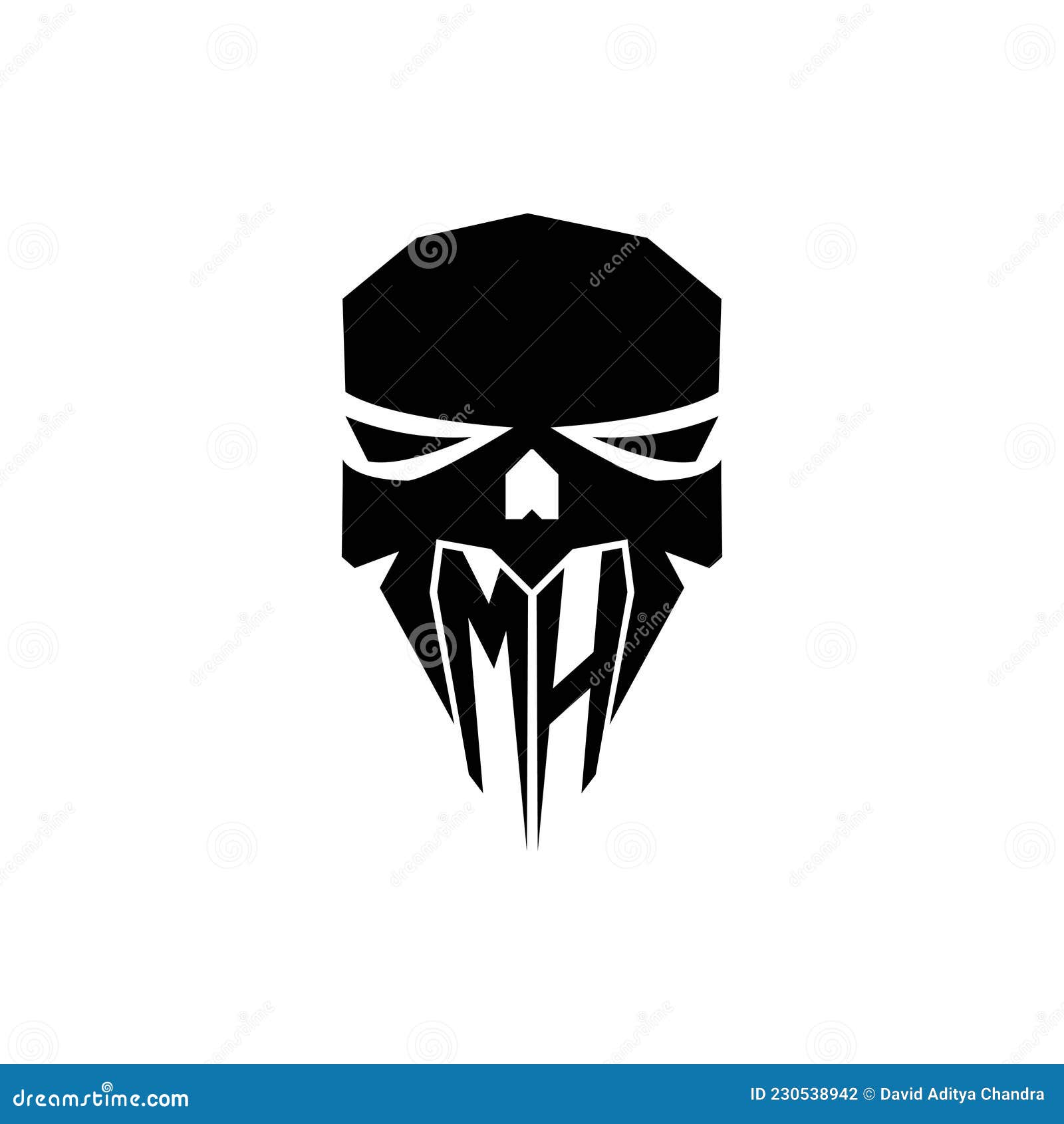 MH Initial Head Skull ESport Logo Stock Vector - Illustration of ...