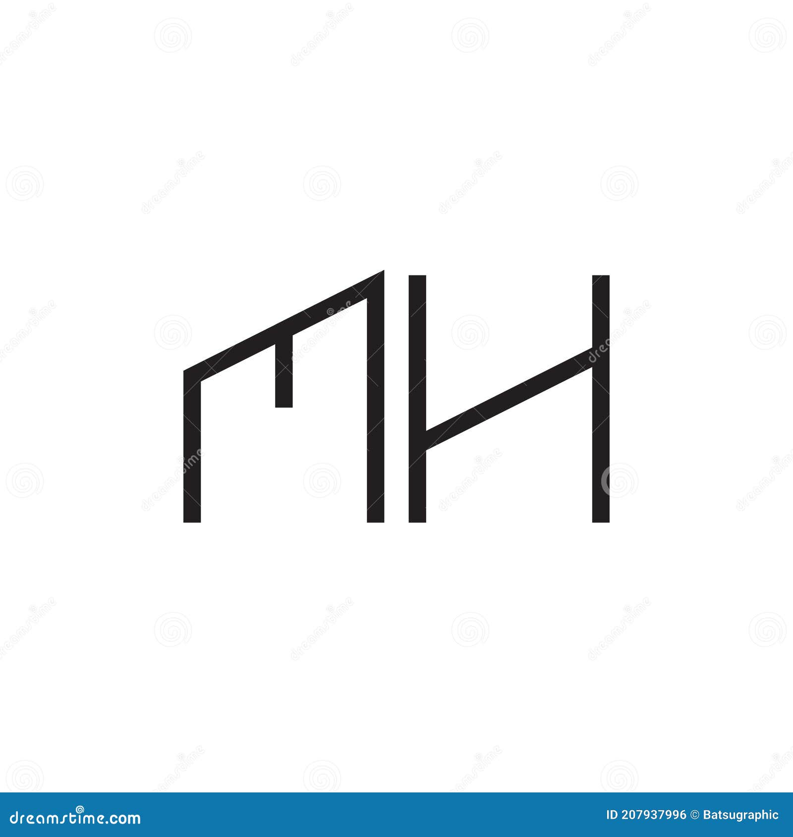 Mh Initial Letter Vector Logo Icon Stock Vector - Illustration of icon ...
