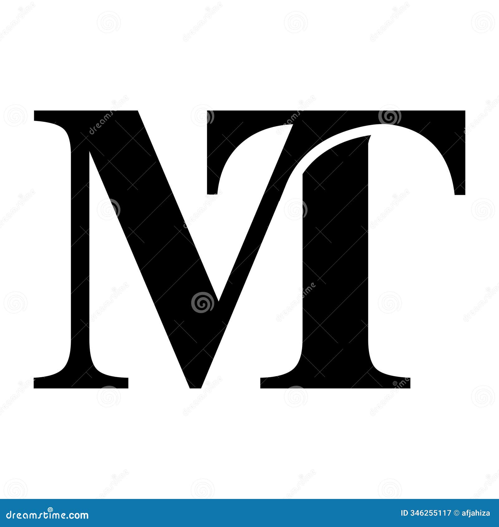 MT Letter Black Logo Icon Template 1 Stock Vector - Illustration of ...
