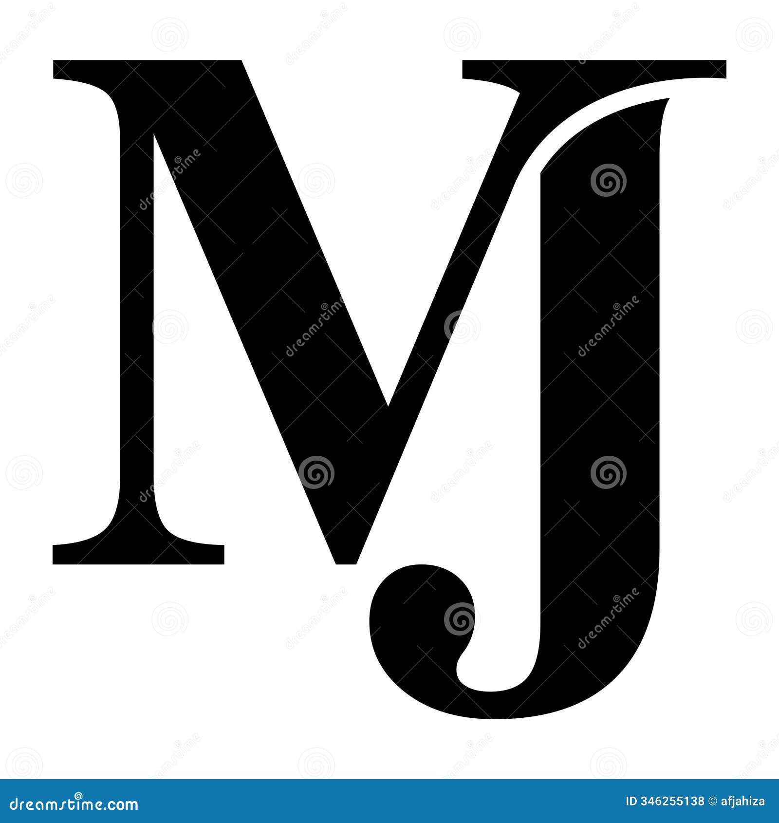 MJ Letter Black Logo Icon Template 2 Stock Vector - Illustration of ...