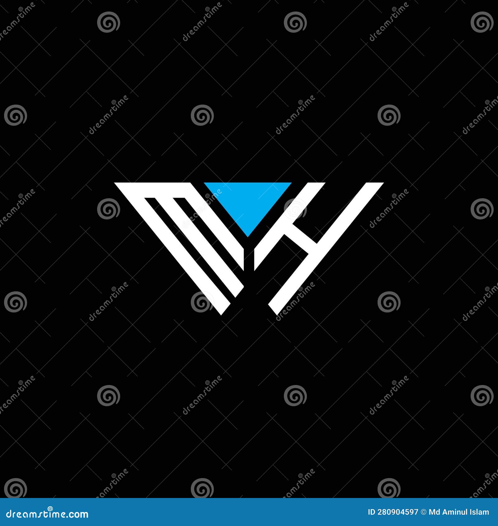 MH Letter Logo Creative Design with Vector Graphic, MH Simple and ...