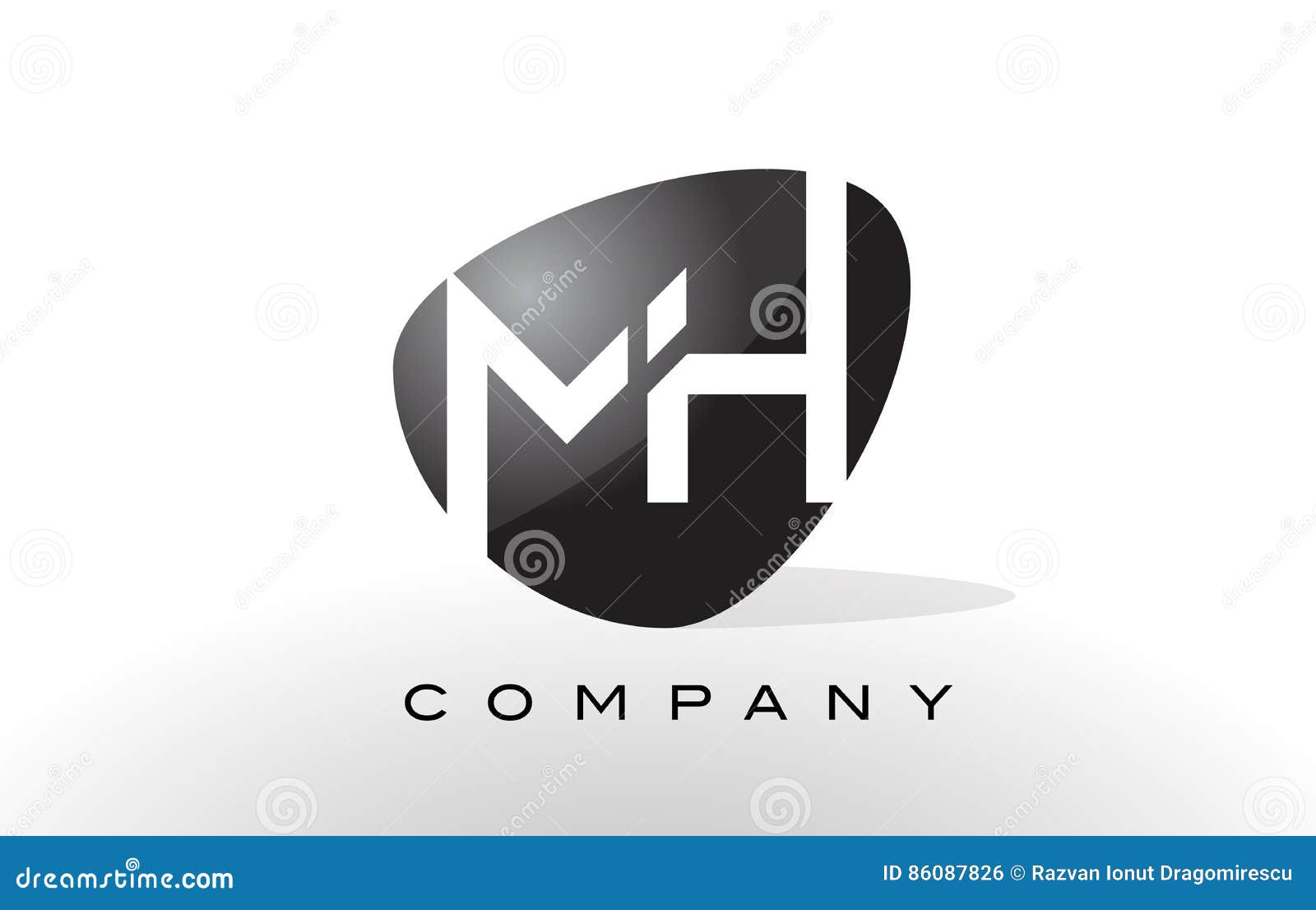 MH Logo. Letter Design Vector. Stock Vector - Illustration of company ...