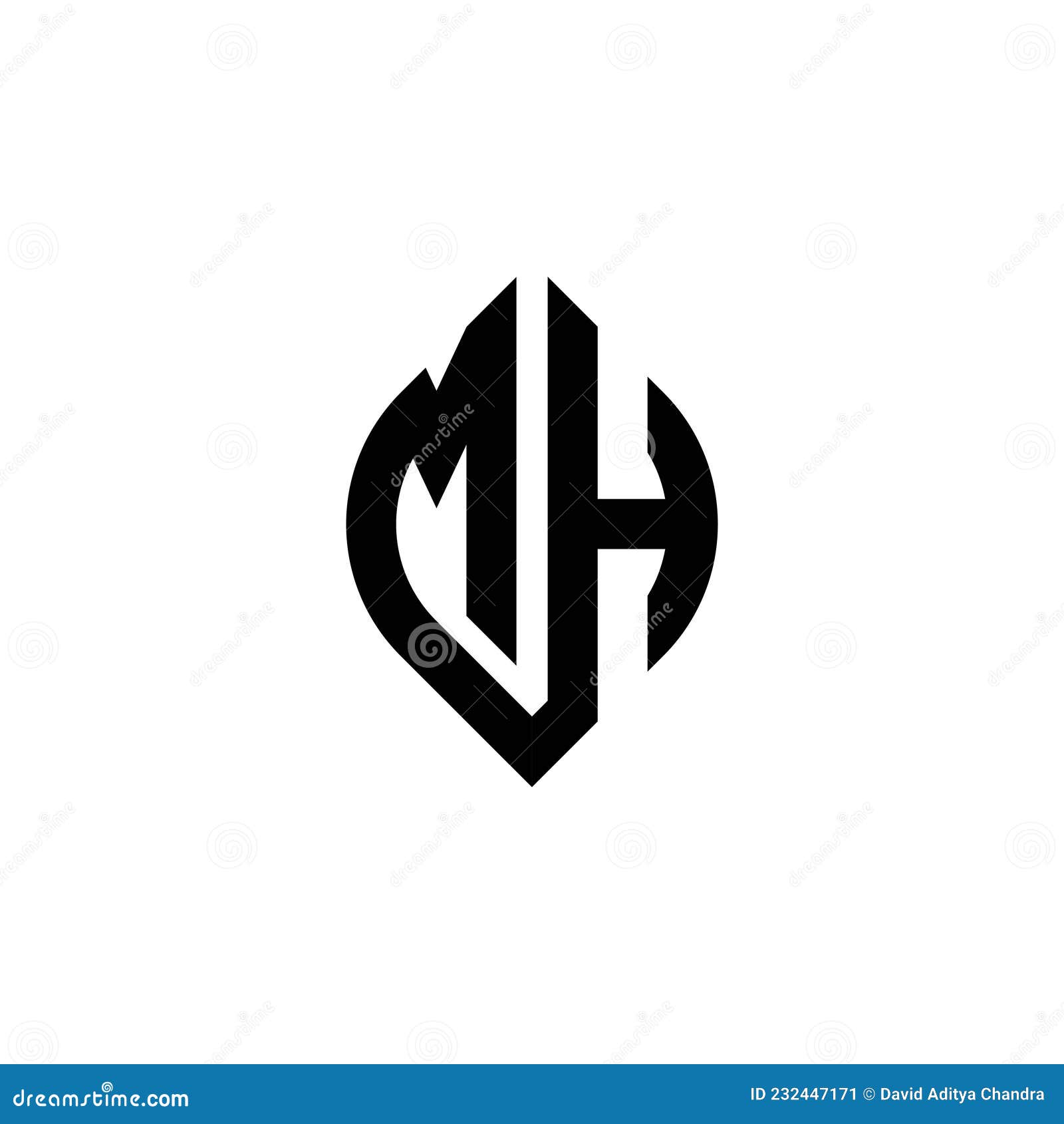 MH Logo Monogram Geometric Shape Style Stock Vector - Illustration of ...
