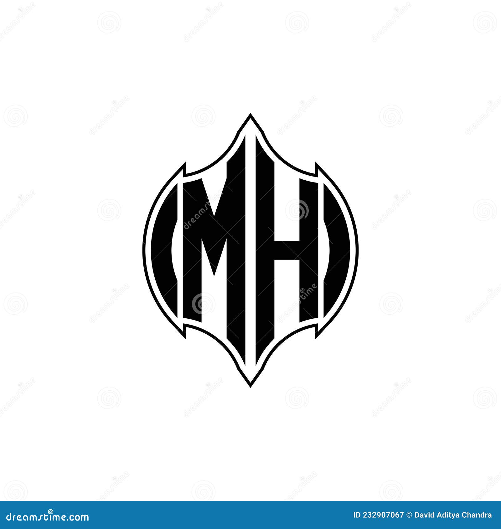 MH Logo Monogram Geometric Shield Shape Style Stock Vector ...