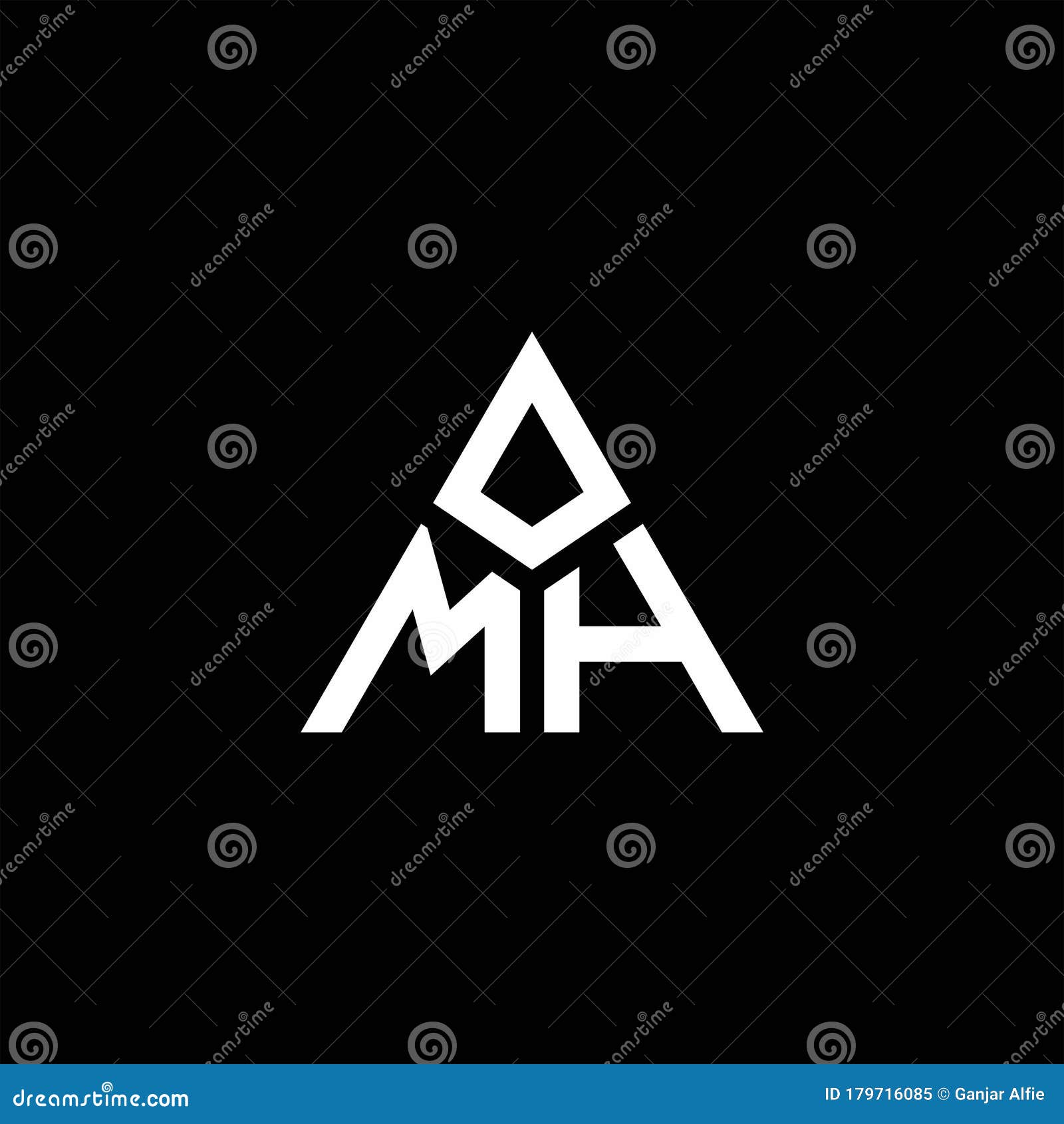 MH Monogram Logo with 3 Pieces Shape Isolated on Triangle Stock Vector ...