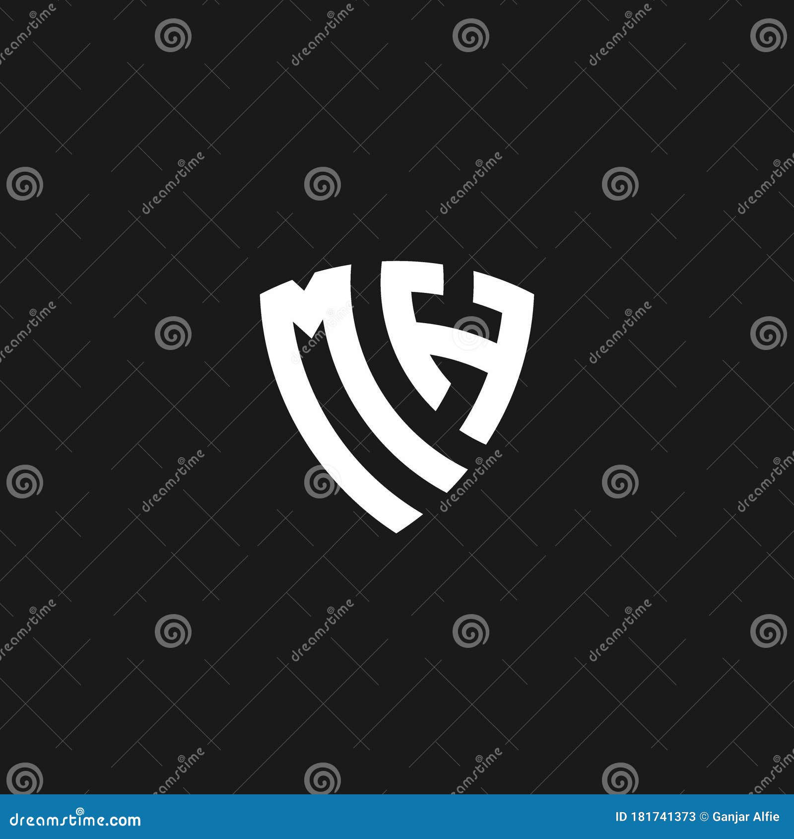 MH Monogram Logo with Shield Shape Stock Vector - Illustration of ...