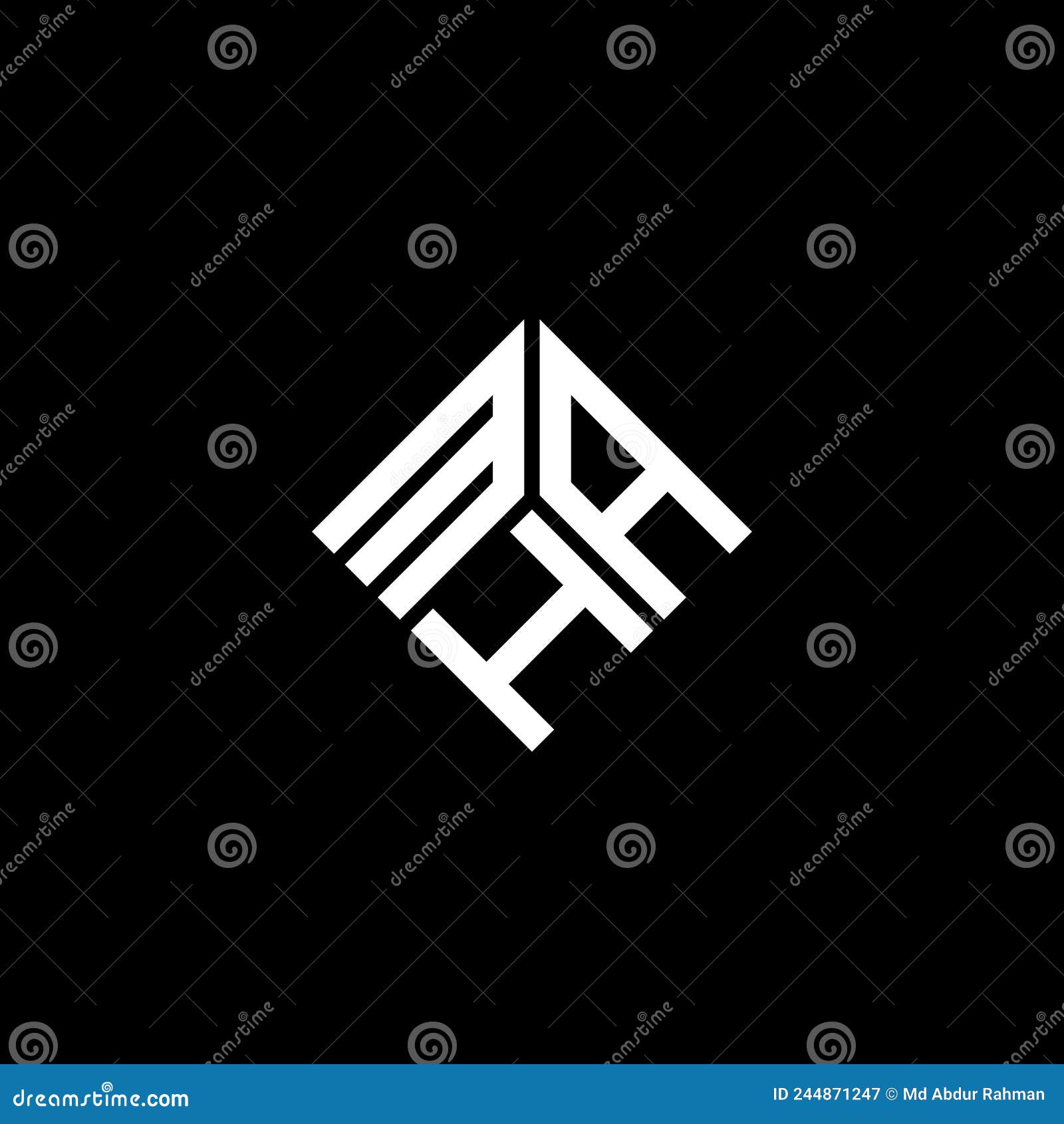 MHA Letter Logo Design on Black Background. MHA Creative Initials ...