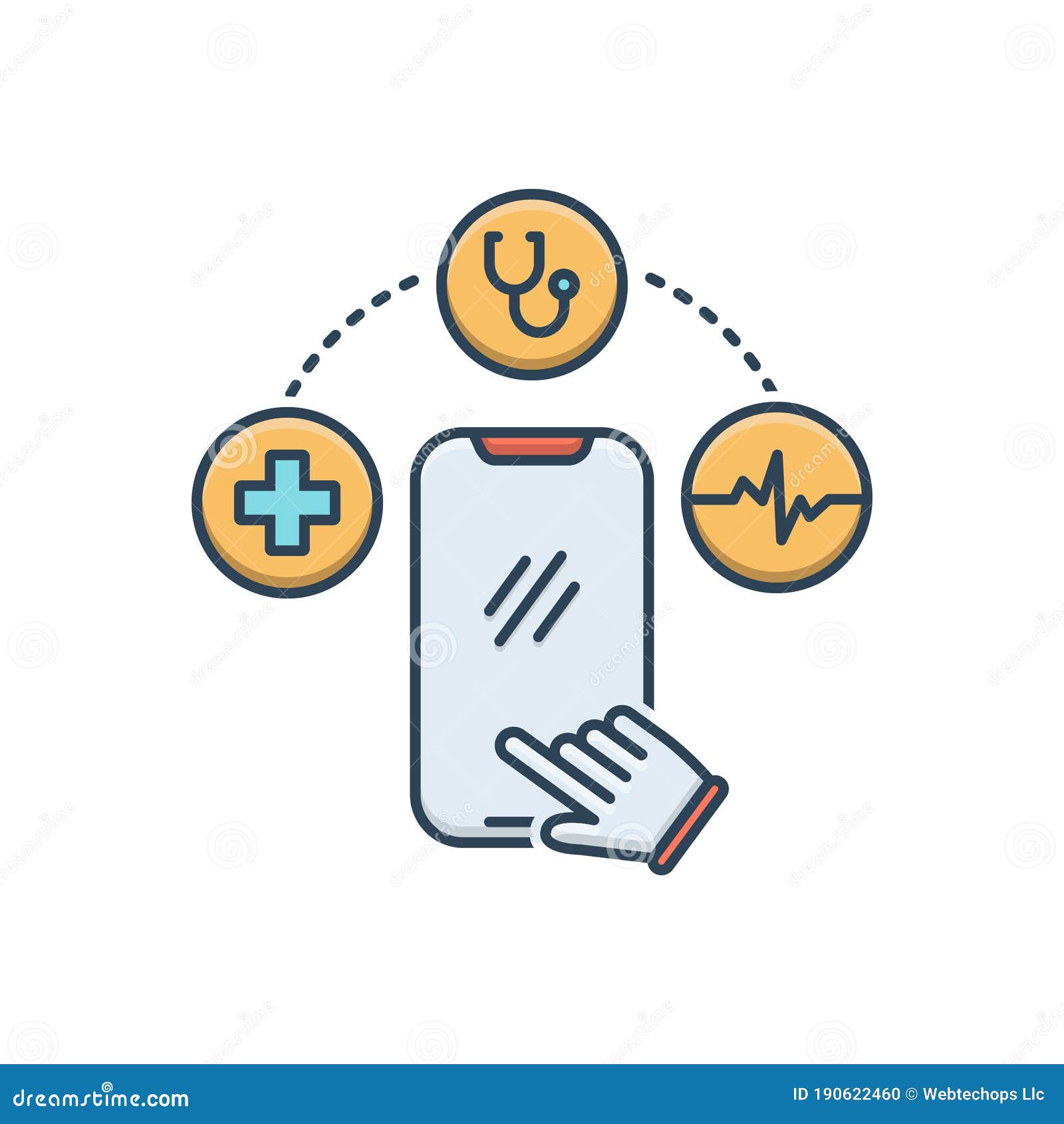 Color Illustration Icon for Mhealth, Online and Cellphone Stock ...