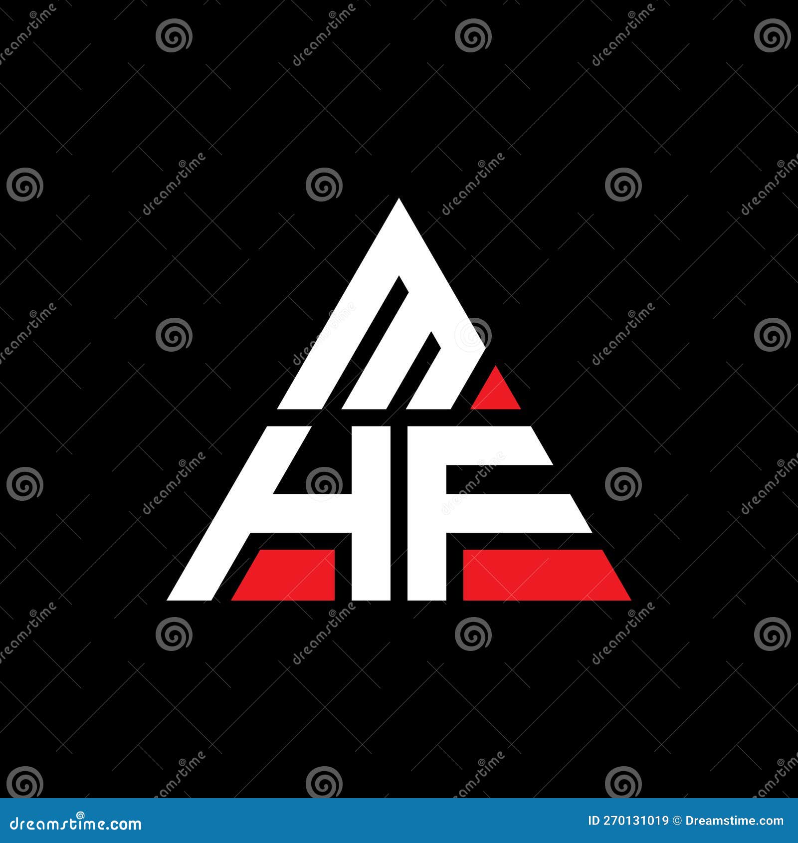 MHF Triangle Letter Logo Design with Triangle Shape. MHF Triangle Logo ...