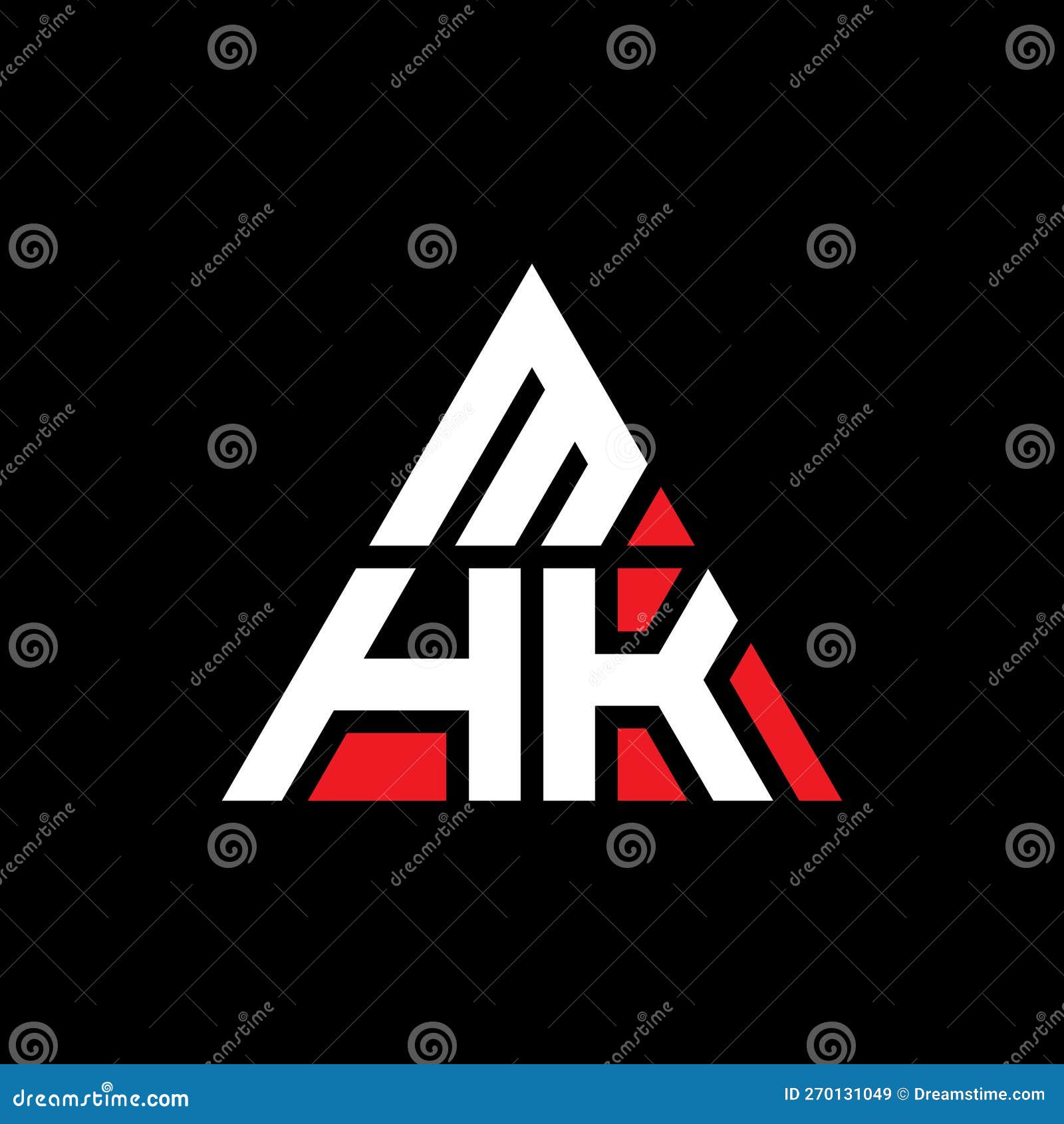 MHK Triangle Letter Logo Design with Triangle Shape. MHK Triangle Logo ...