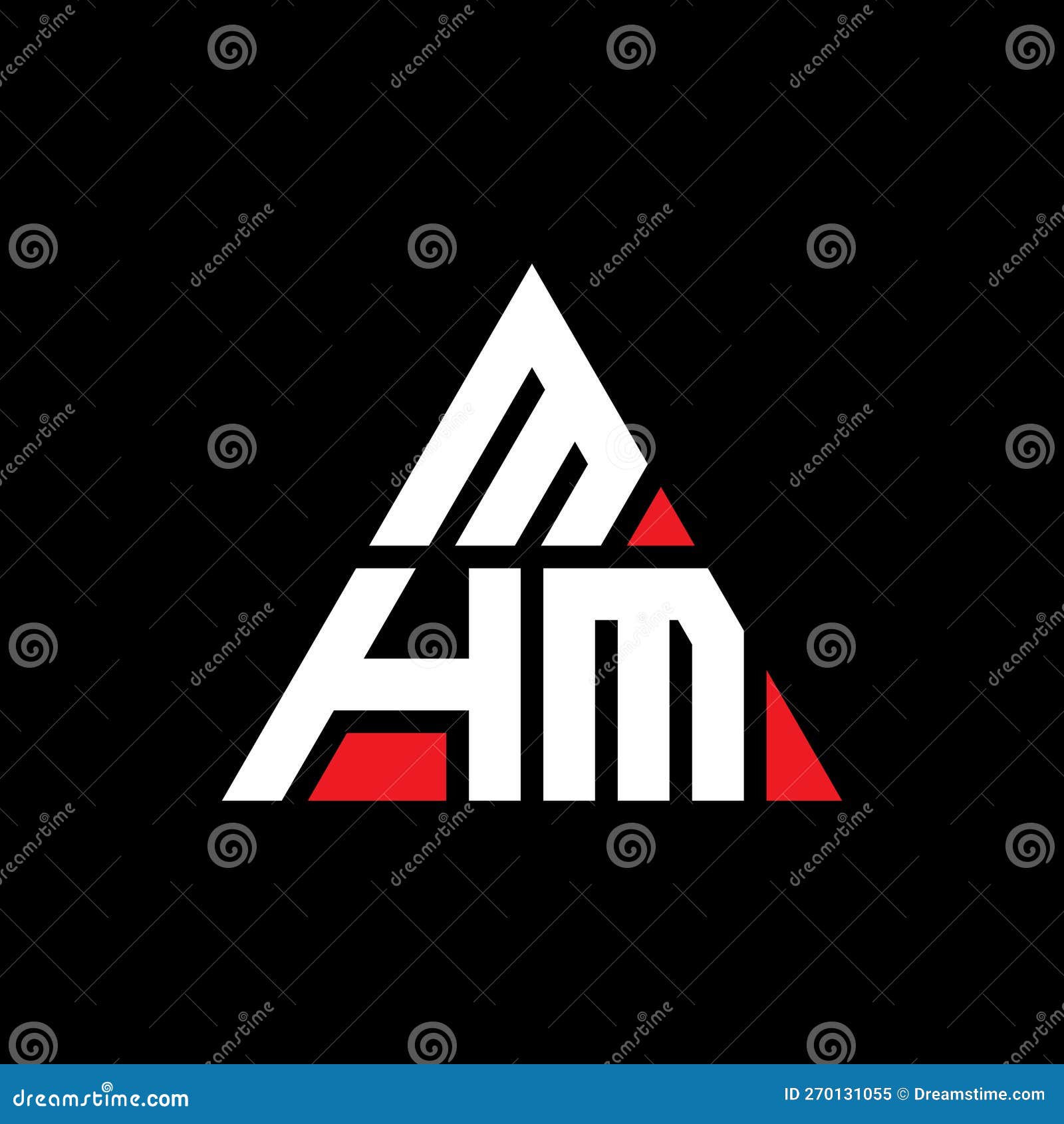MHM Triangle Letter Logo Design with Triangle Shape. MHM Triangle Logo ...