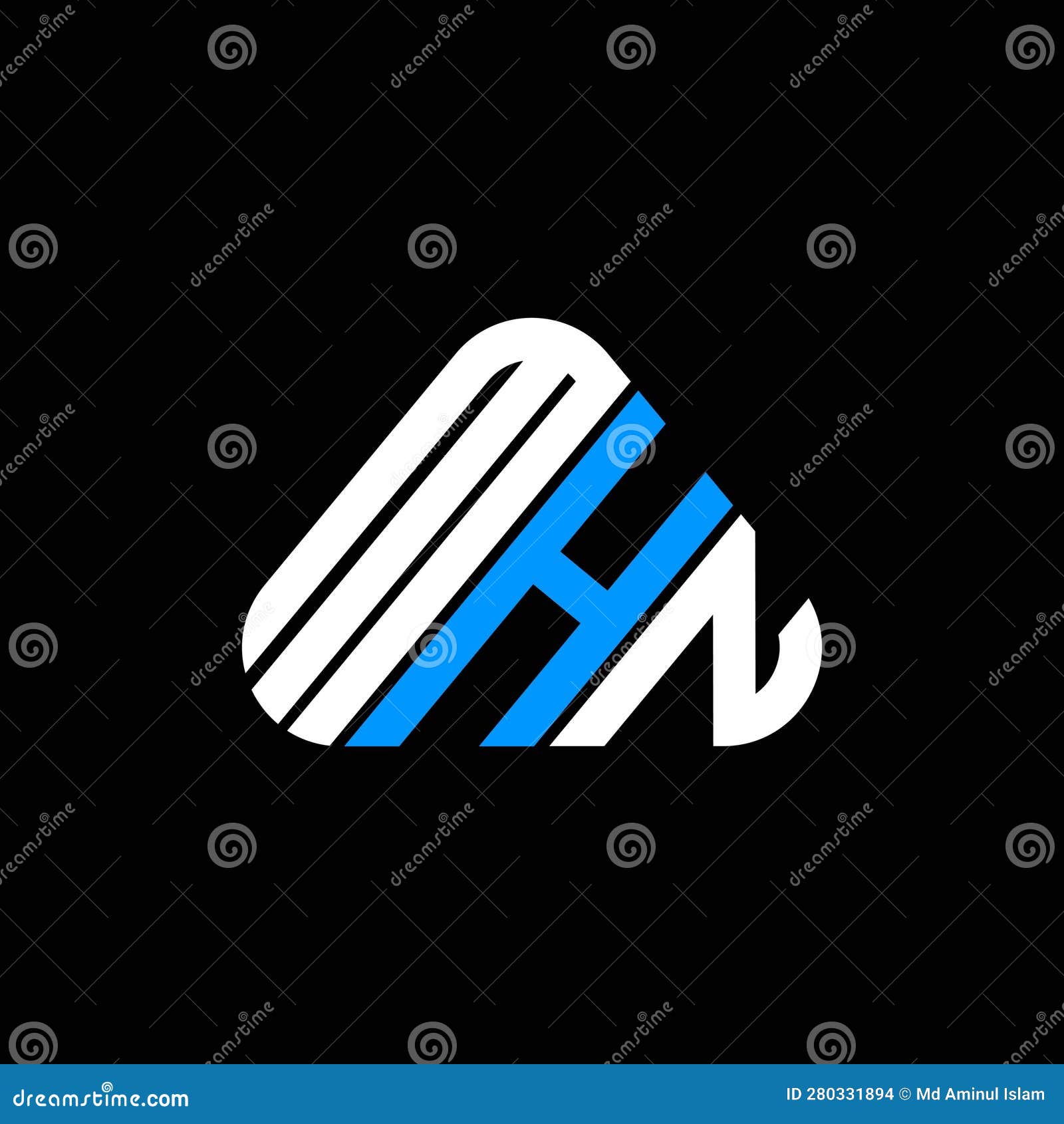 MHN Letter Logo Creative Design with Vector Graphic, MHN Stock Vector ...