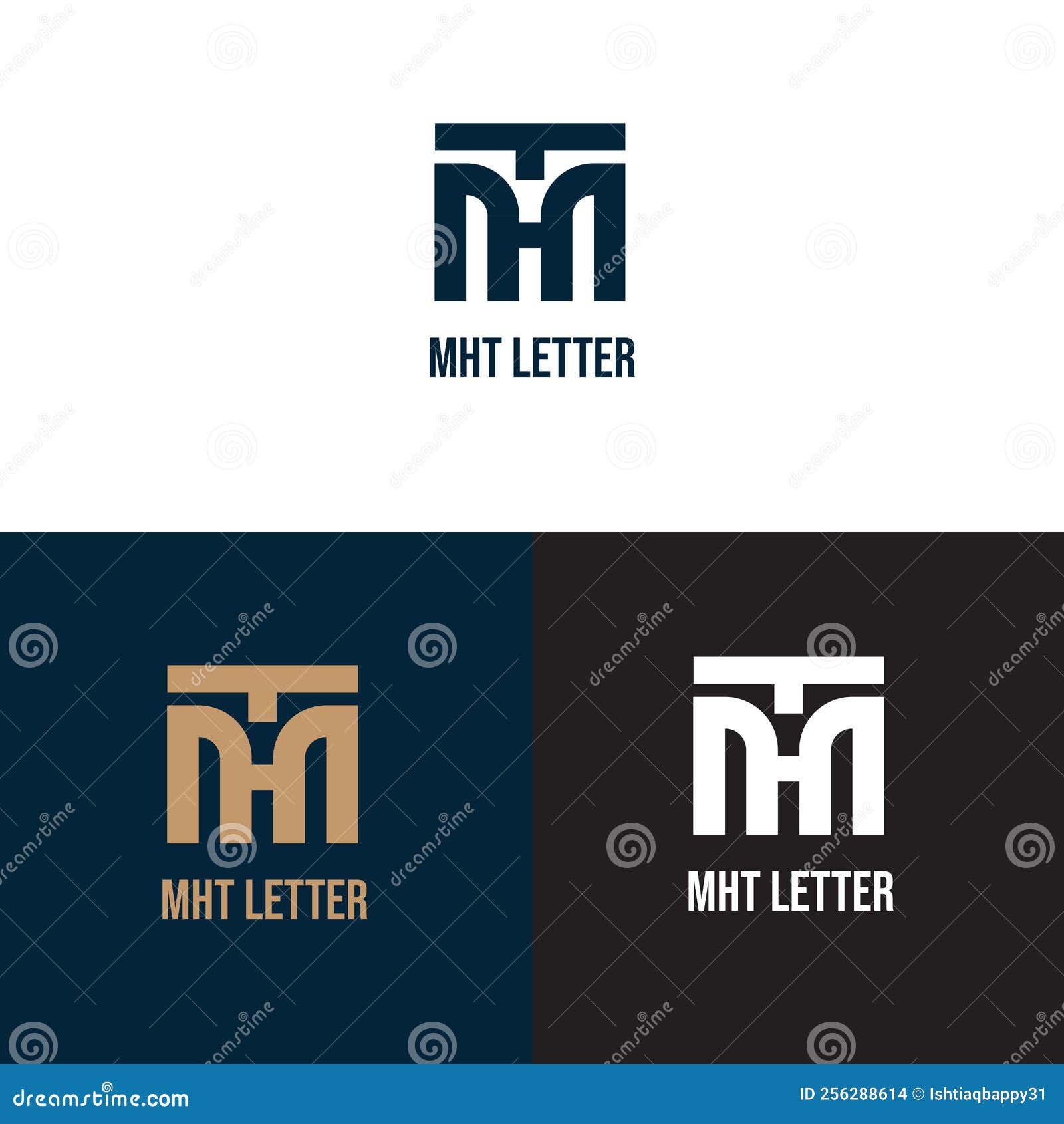 MHT Letter Logo Design stock vector. Illustration of logodesign - 256288614