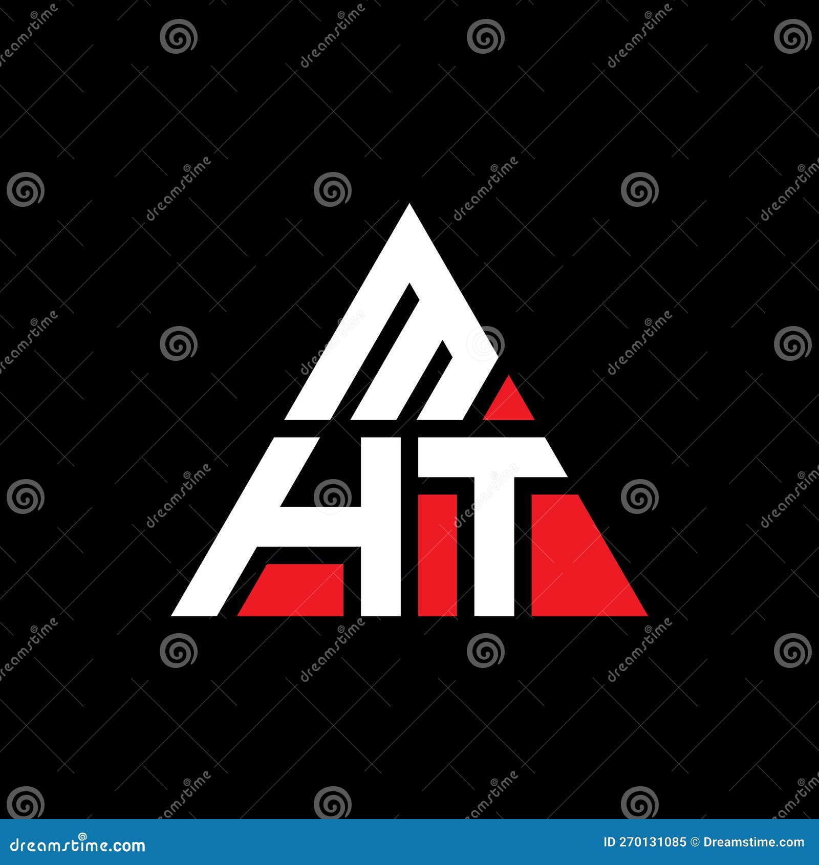 MHT Triangle Letter Logo Design with Triangle Shape. MHT Triangle Logo ...