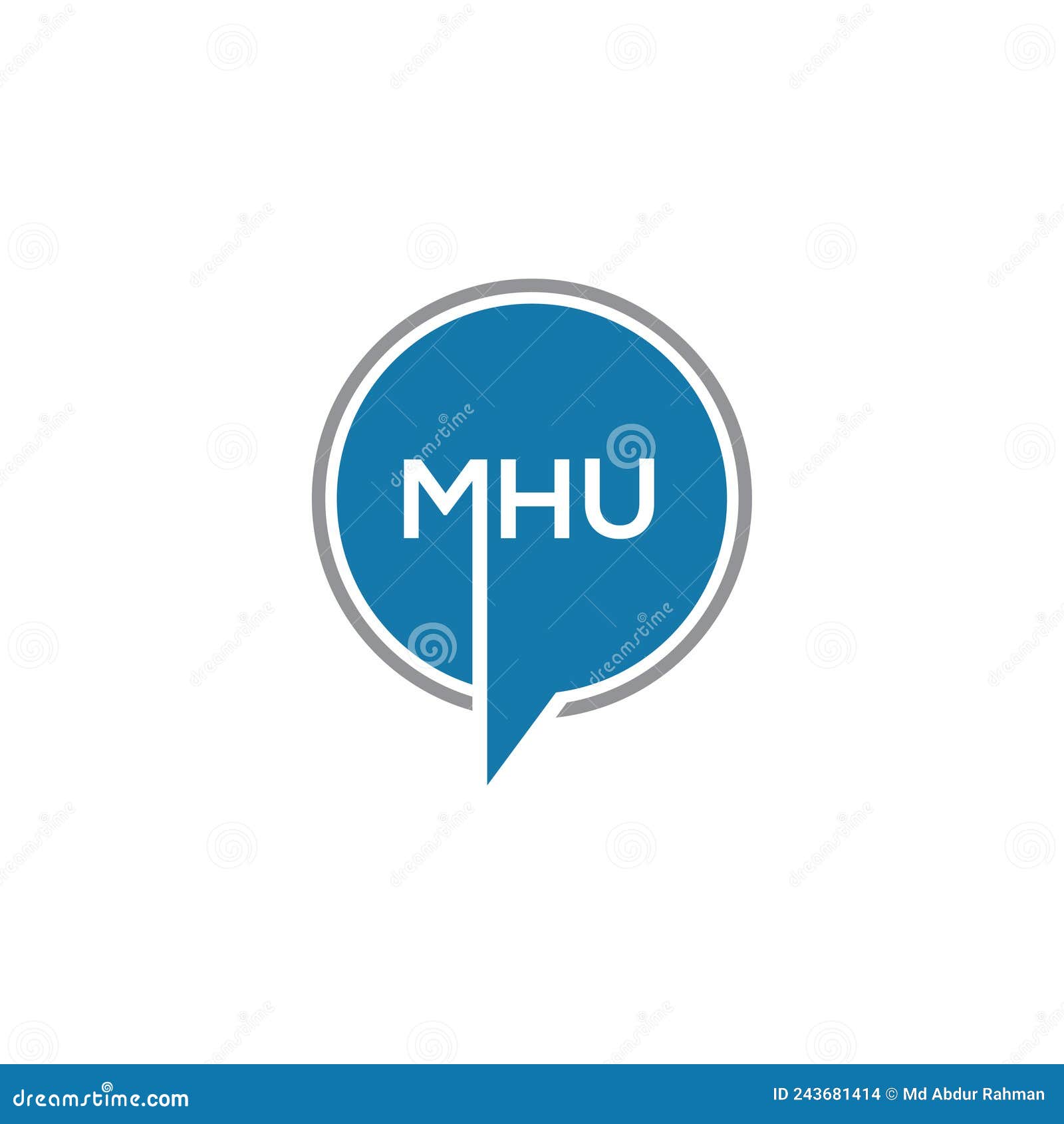MHU Letter Logo Design on Black Background. MHU Creative Initials ...