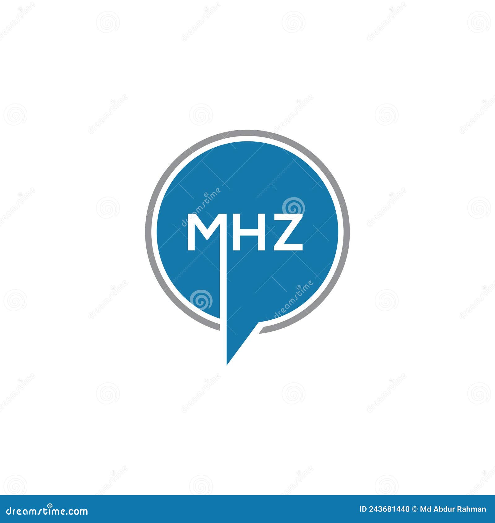 MHZ Letter Logo Design On Black Background. MHZ Creative Initials ...