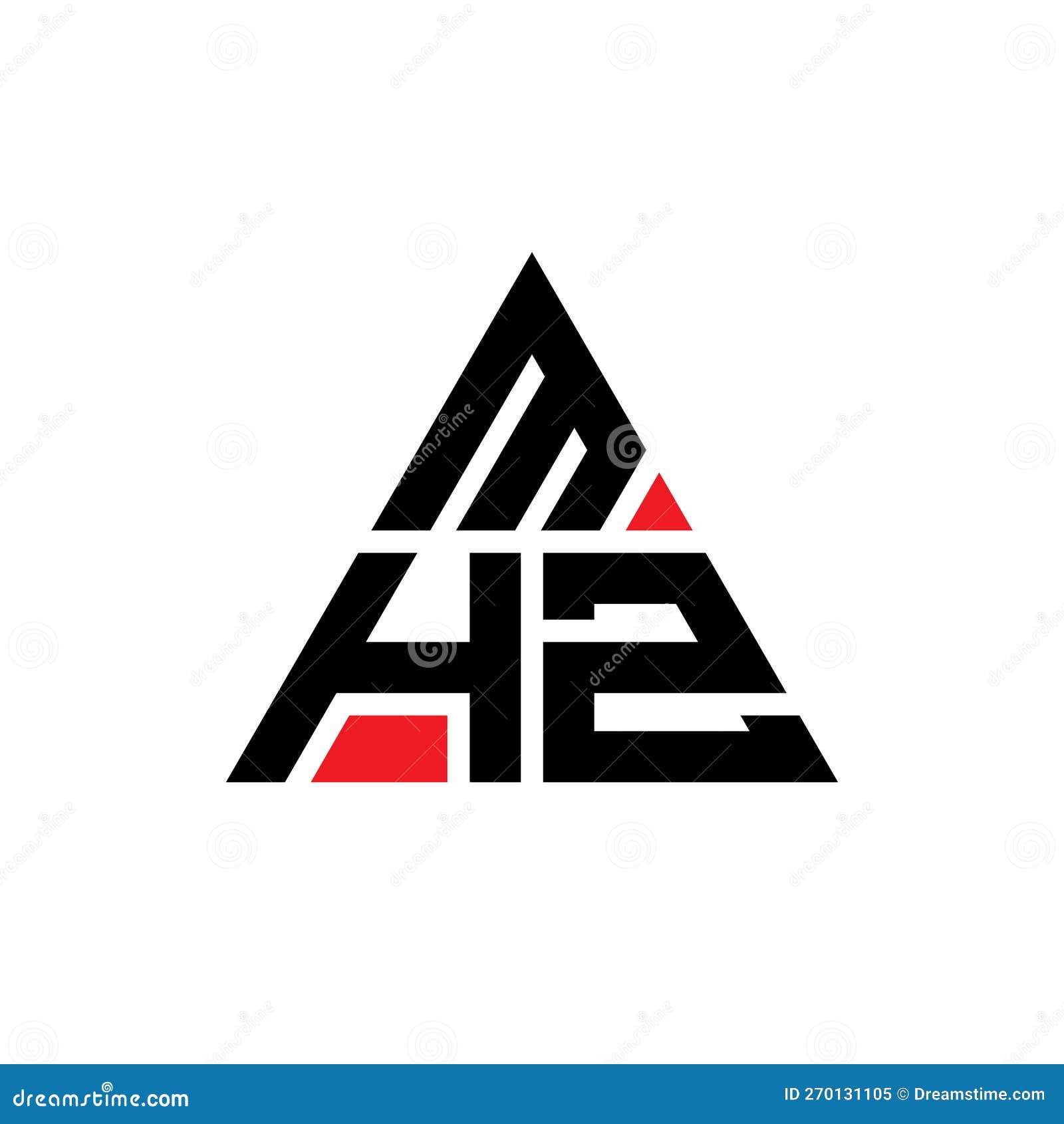 MHZ Triangle Letter Logo Design with Triangle Shape. MHZ Triangle Logo ...