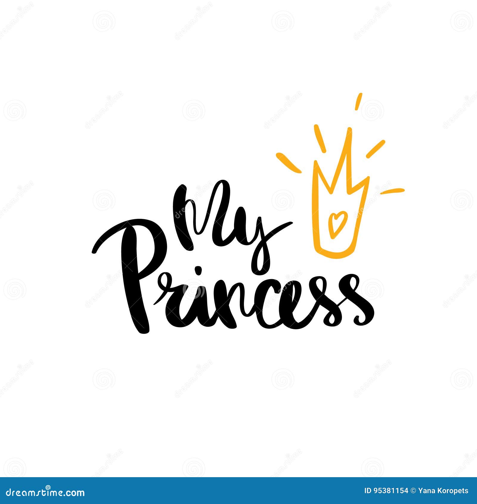 Mi Caligrafía De La Princesa Para La Tipografía Ilustración del Vector ...