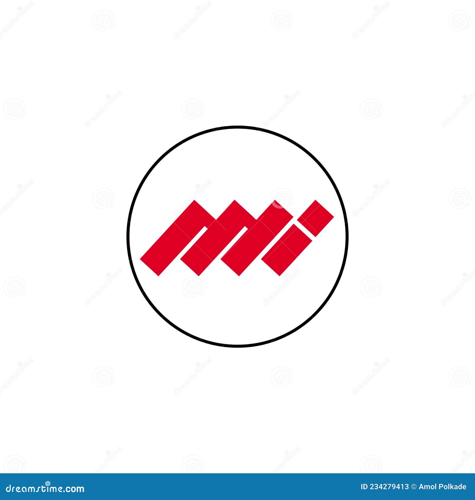 `MI` Company Name Initial Letters Monogram. MI Red Round Logo Stock ...