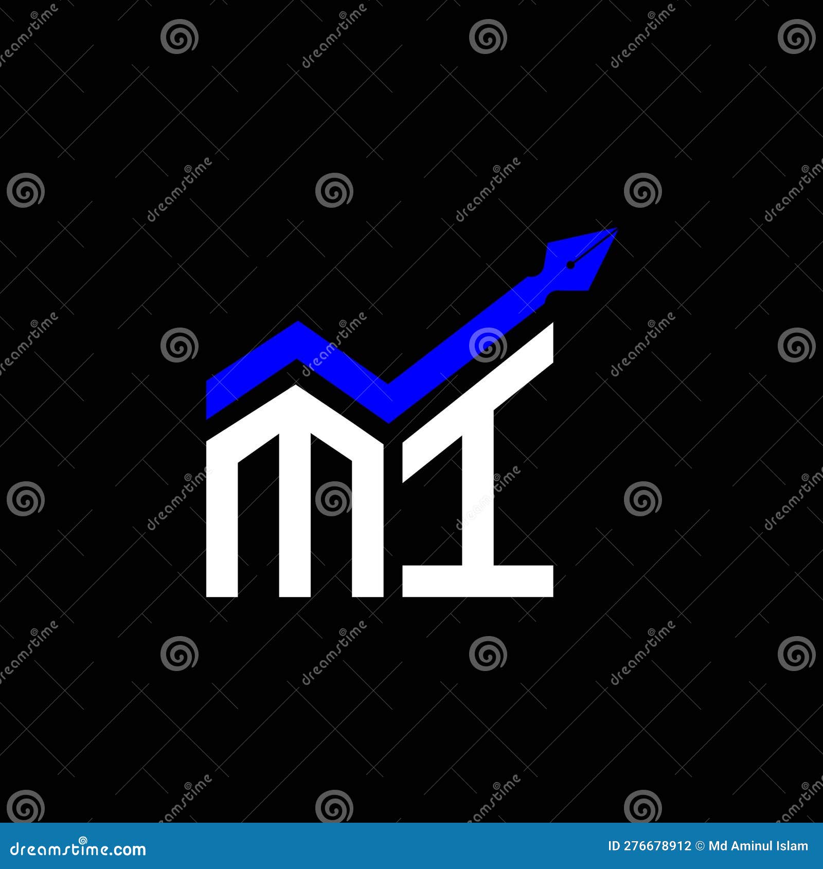 MI Letter Logo Creative Design with Vector Graphic, Stock Vector ...