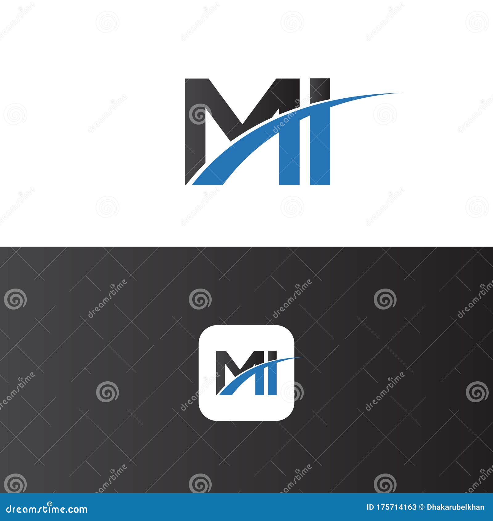 MI Logo Letter Design Template Element Stock Vector - Illustration of ...