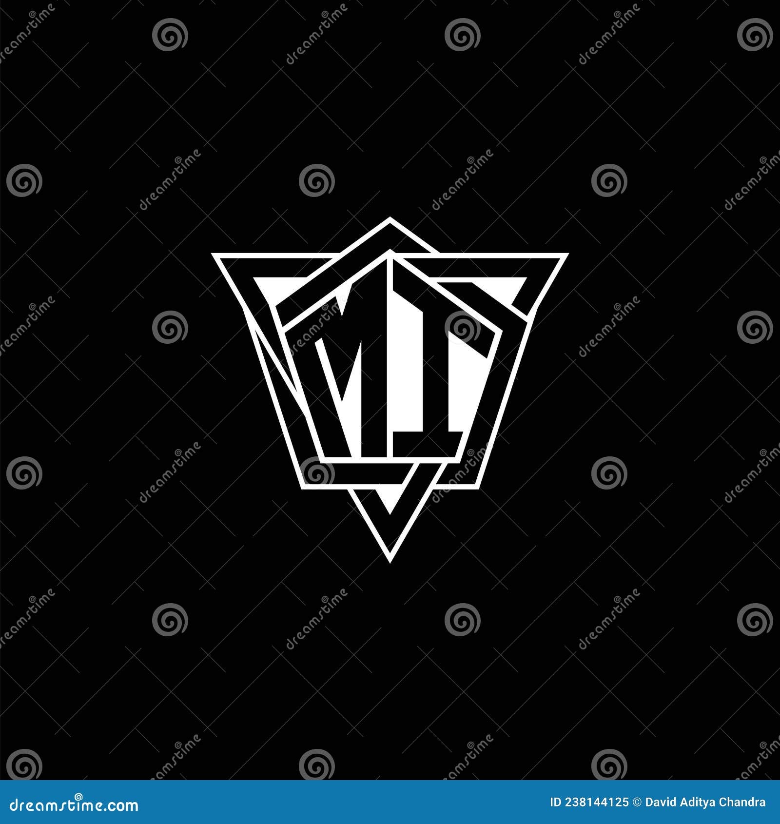 MI Logo Monogram Geometric Modern Design Stock Vector - Illustration of ...