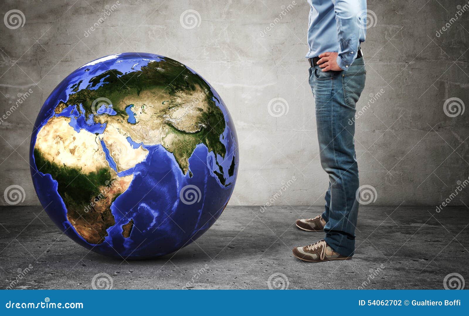 Mi mundo foto de archivo. Imagen de bola, hombre, pared - 54062702