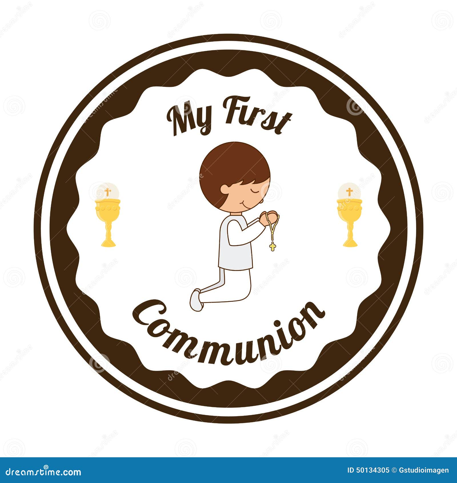 Mi primera comunión ilustración del vector. Ilustración de icono - 50134305