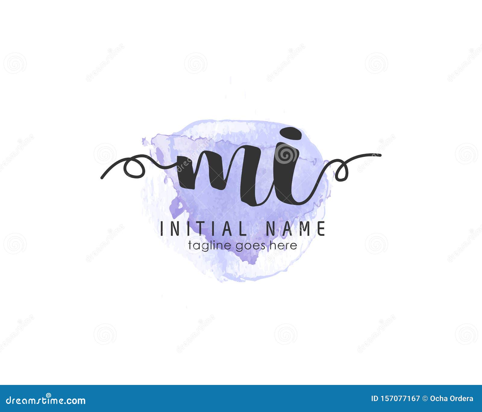 MI Signature Initial Logo Template Vector. Initial Signature Logo ...