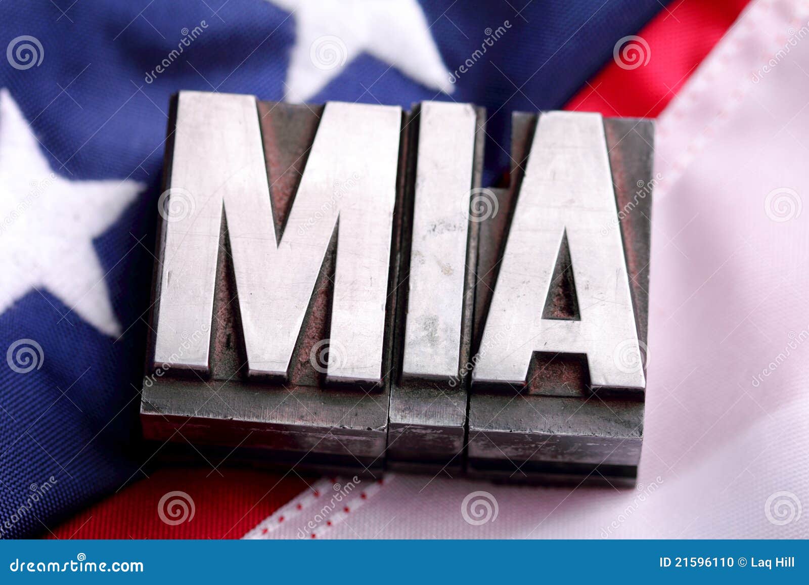 MIA on American Flag stock photo. Image of homeland, government - 21596110