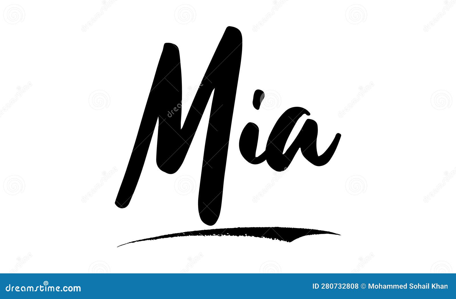 Mia Typography Lettering Text Vector Design Quote Stock Vector ...
